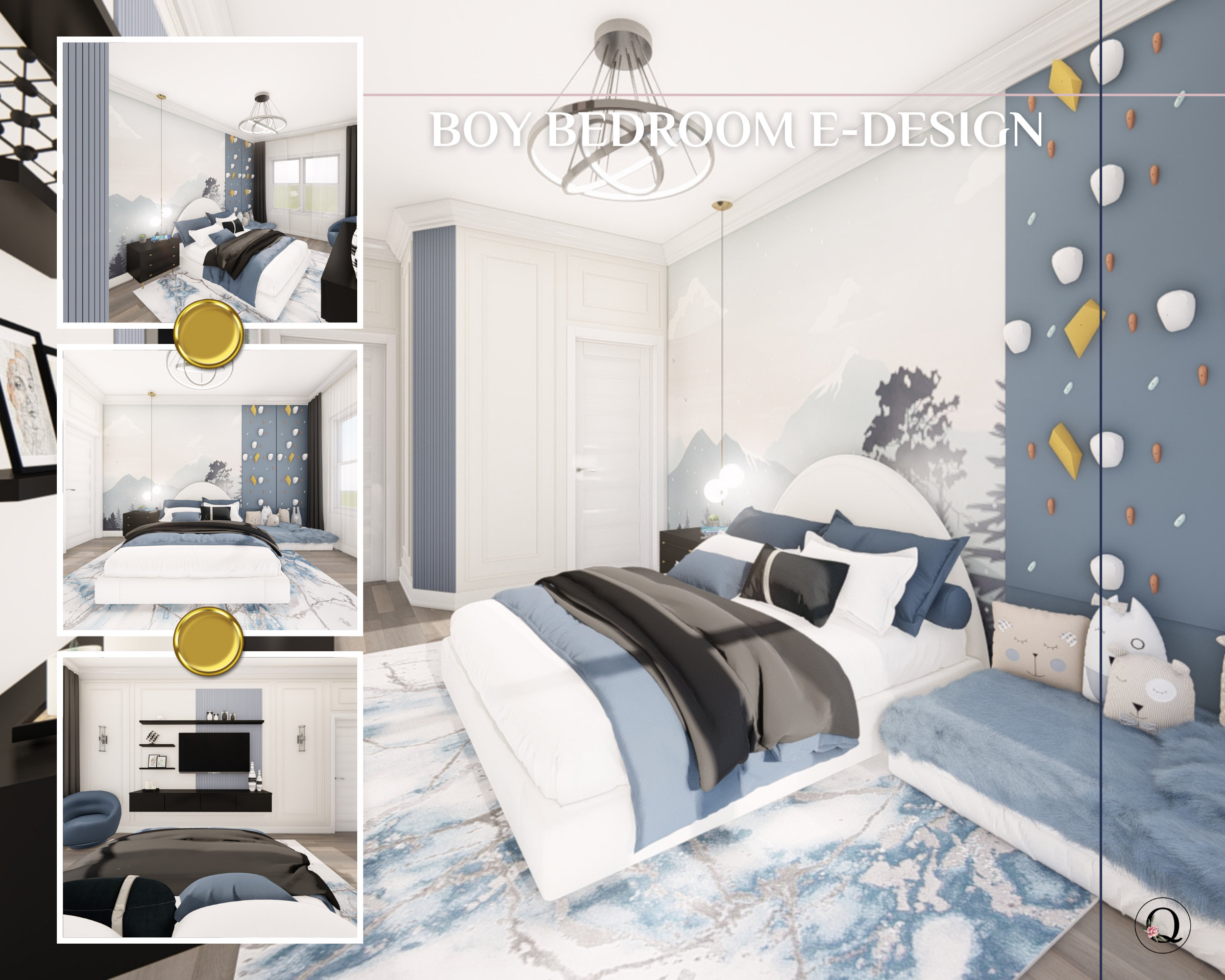 Custom Kids Bedroom Design, Online Interior Design, Virtual Interior ...