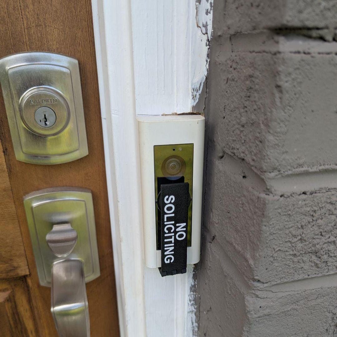 Funny No Soliciting Doorbell Sign - Custom Front Door Messaging - Etsy