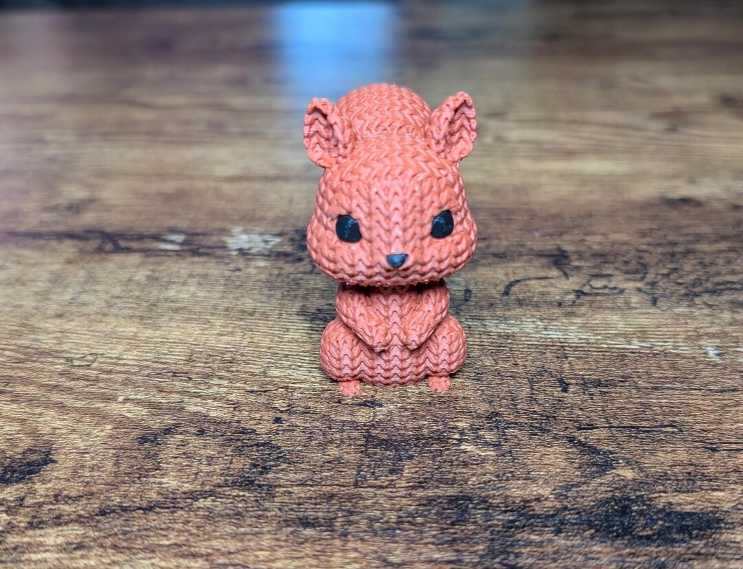 3D Printed Knitted-look Squirrel Figurine: Woodland Decor - Etsy
