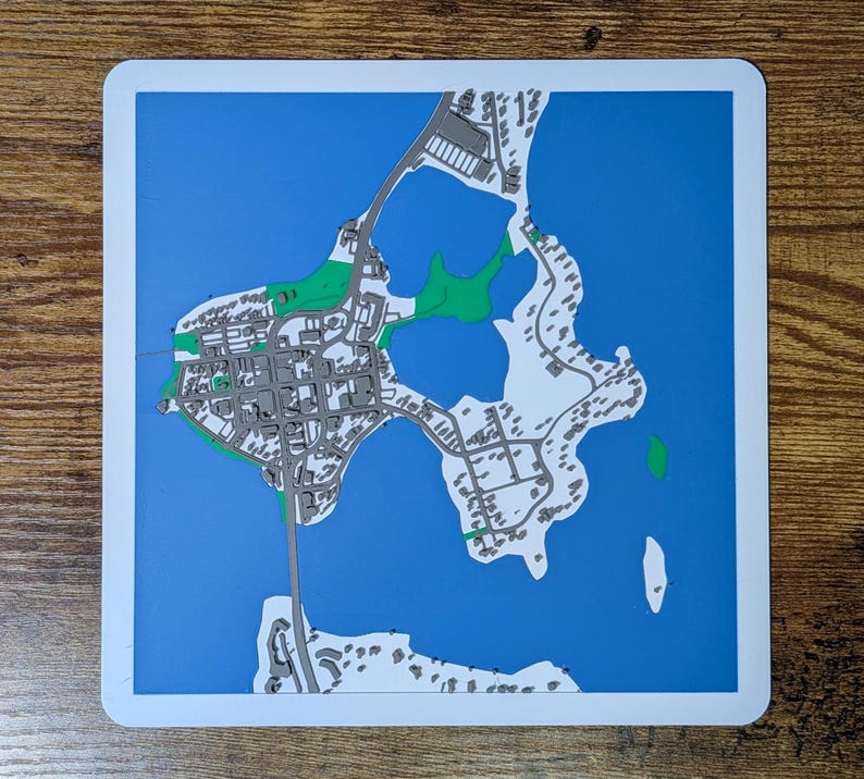 Custom 3D Printed City Street Map: Personalized Wall Art - Etsy