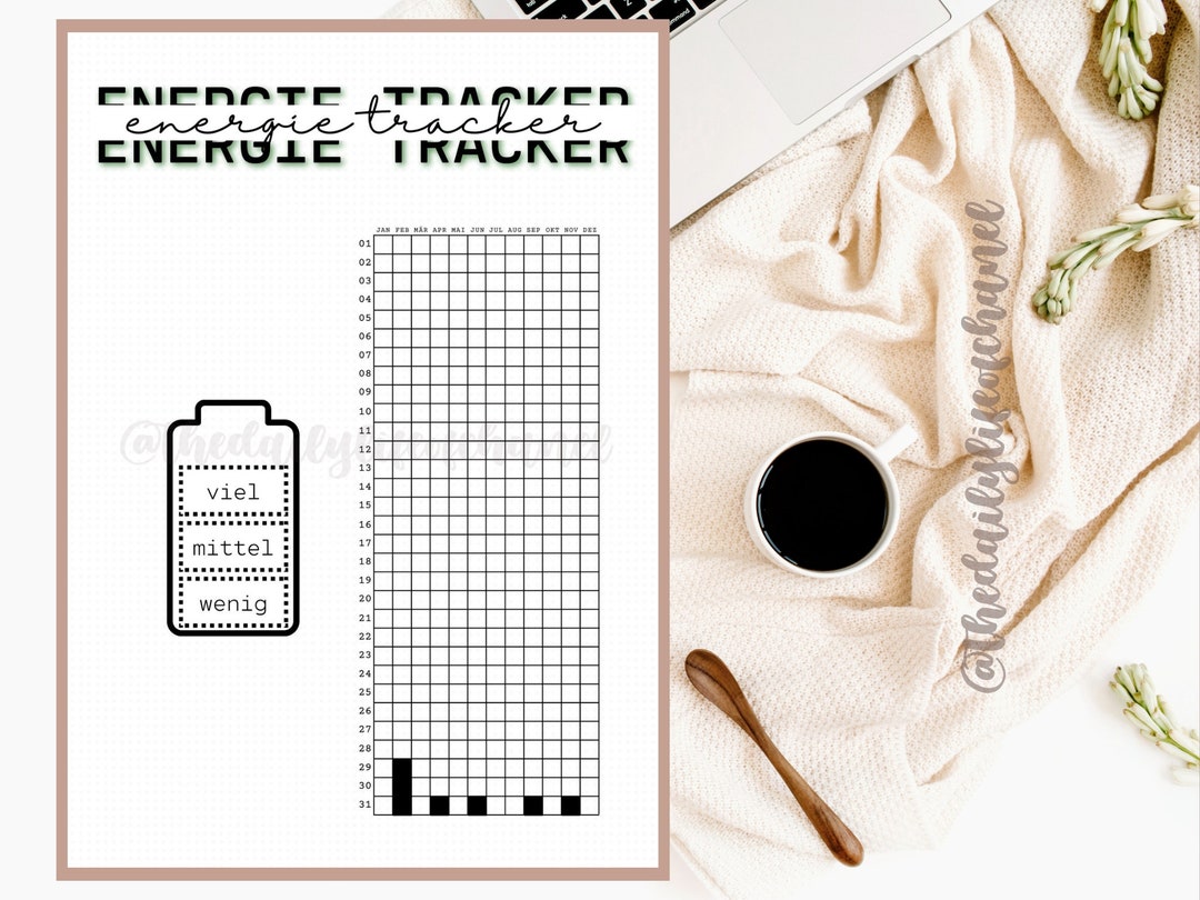 German PDF Energy Tracker Bullet Journal Spread - Etsy