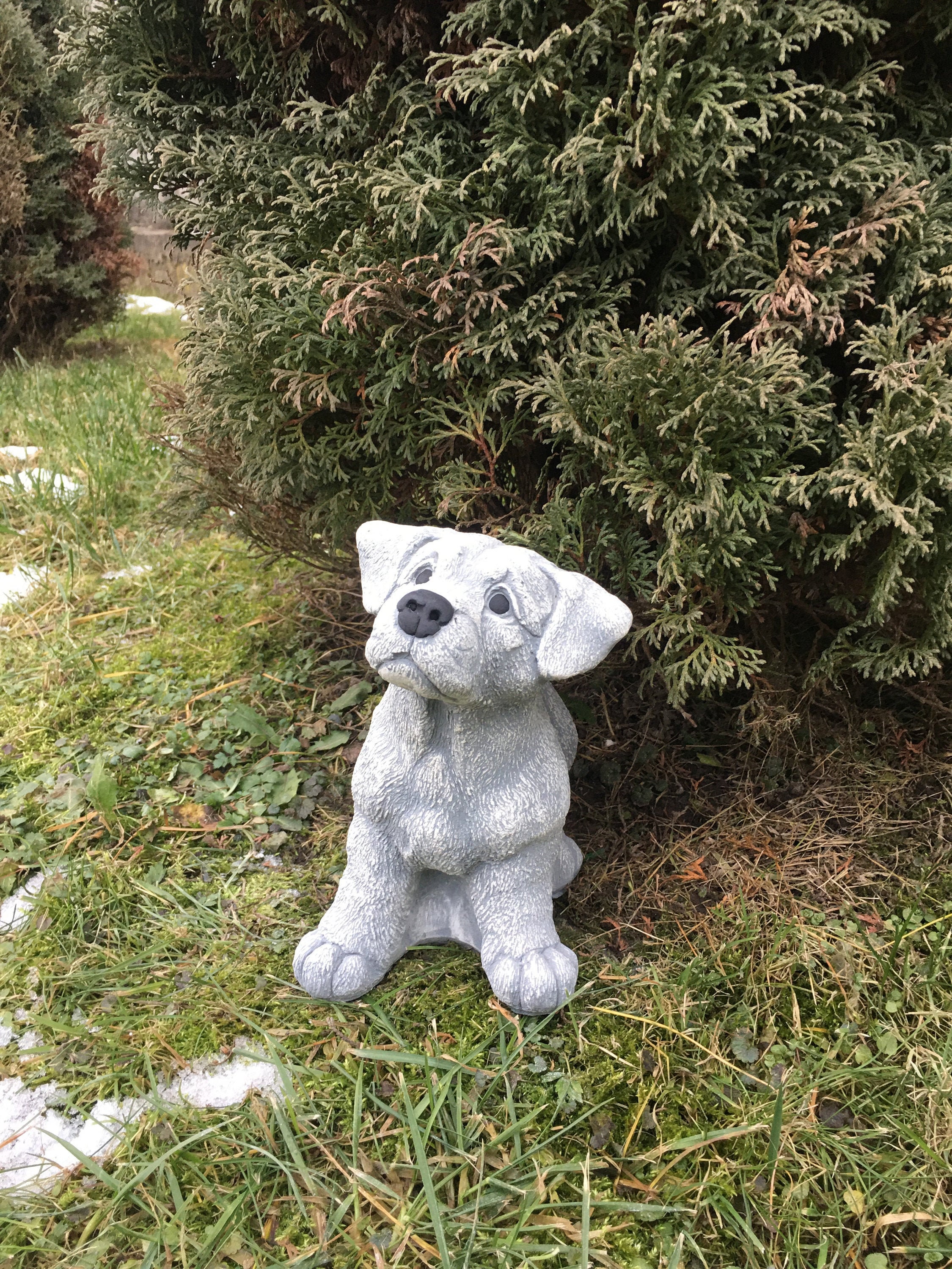 Dog Garden StatueDog Memorial Figurine Small Concrete Statue | Etsy