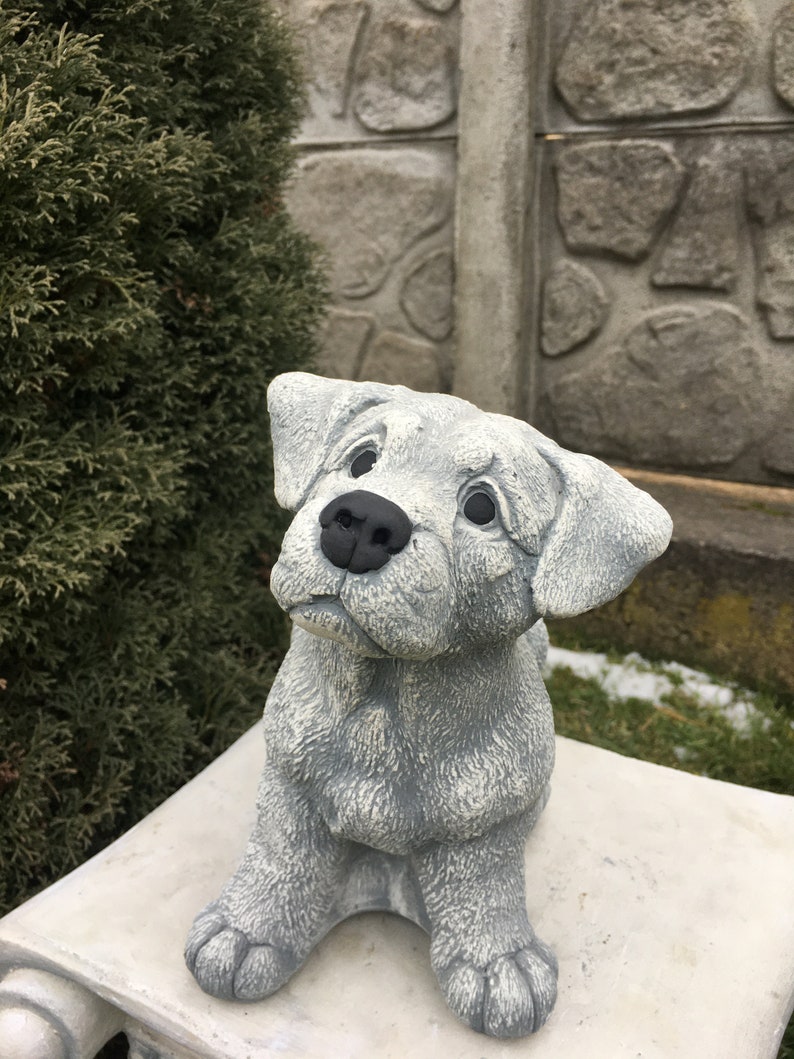 Dog Garden Statuedog Memorial Figurine Small Concrete Statue | Etsy