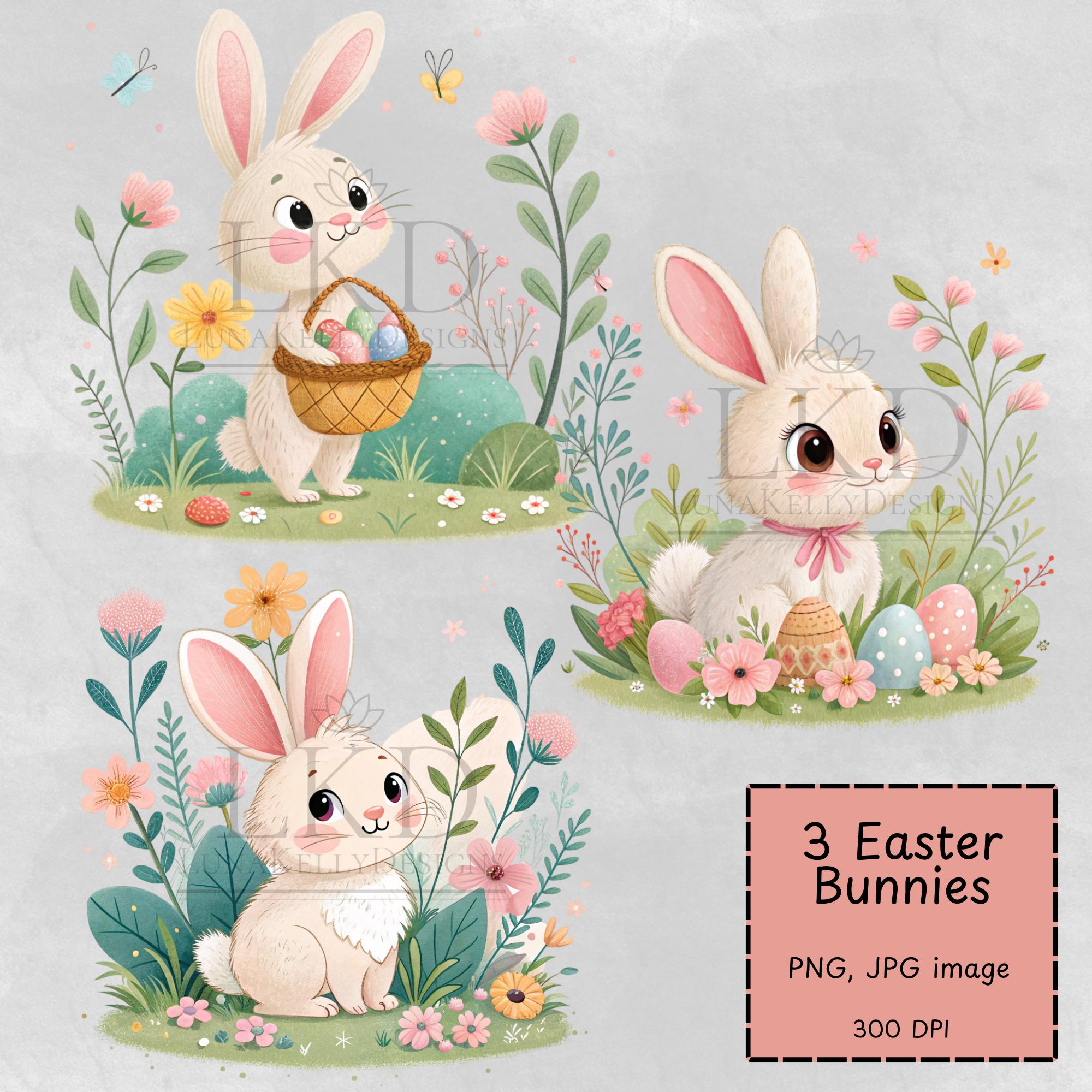 Easter Bunny Clipart Bundle, Easter Bunny, Bunny Clipart, Spring ...