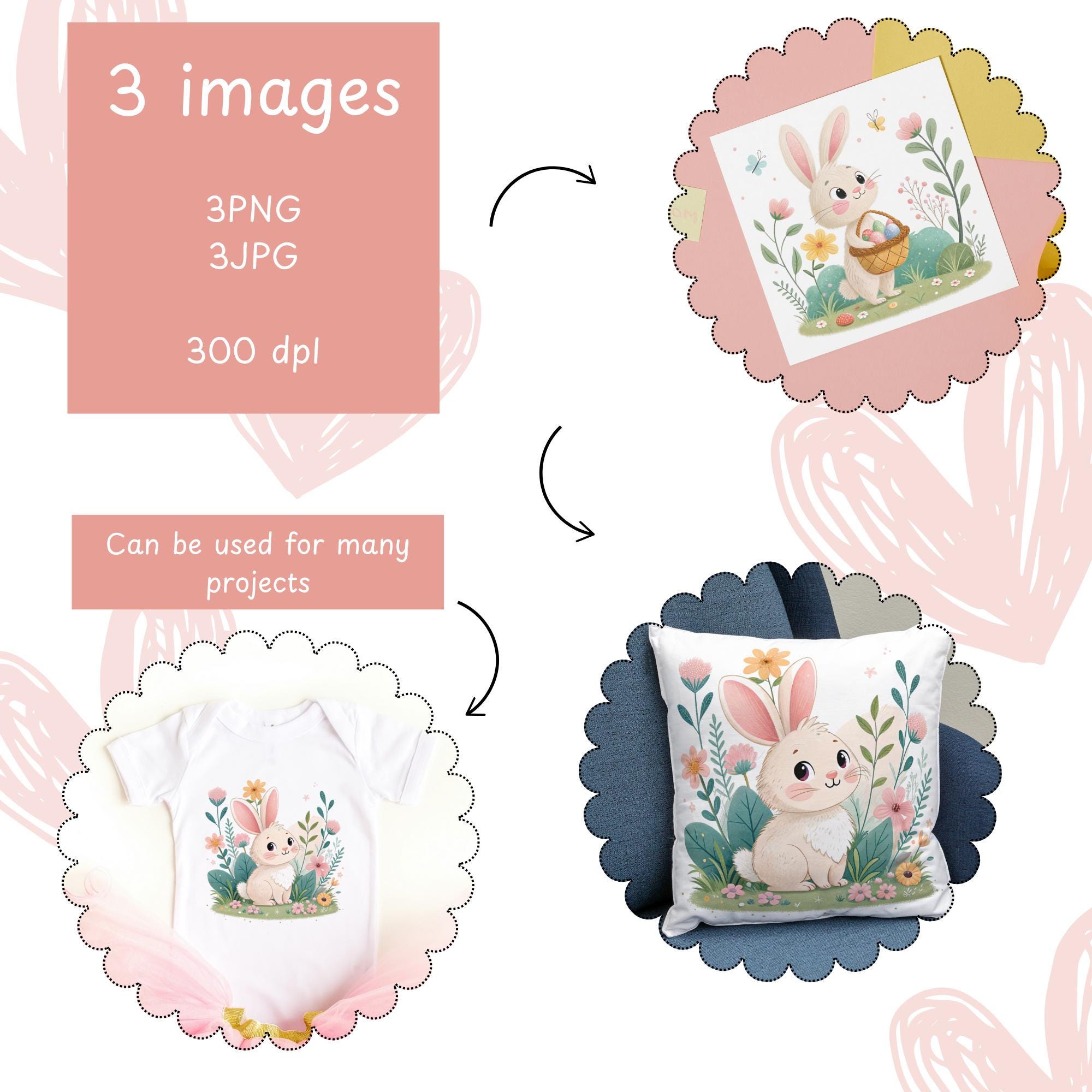 Easter Bunny Clipart Bundle, Easter Bunny, Bunny Clipart, Spring ...