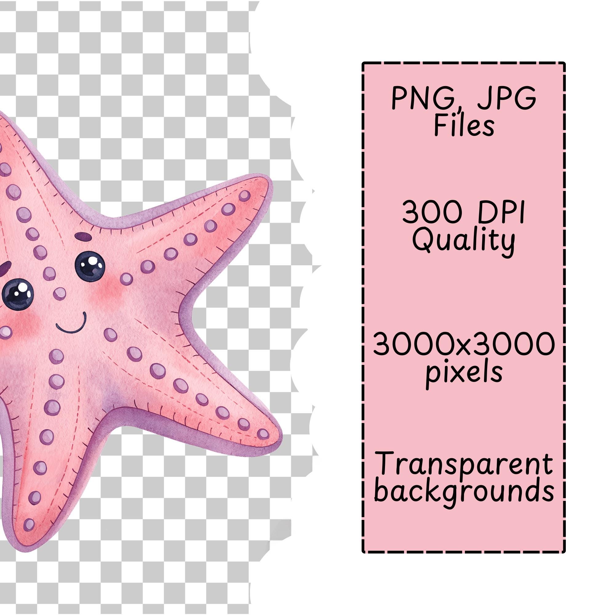 Pink Sea Animals Clipart, Cute Pastel Marine Life, Undersea Watercolor ...