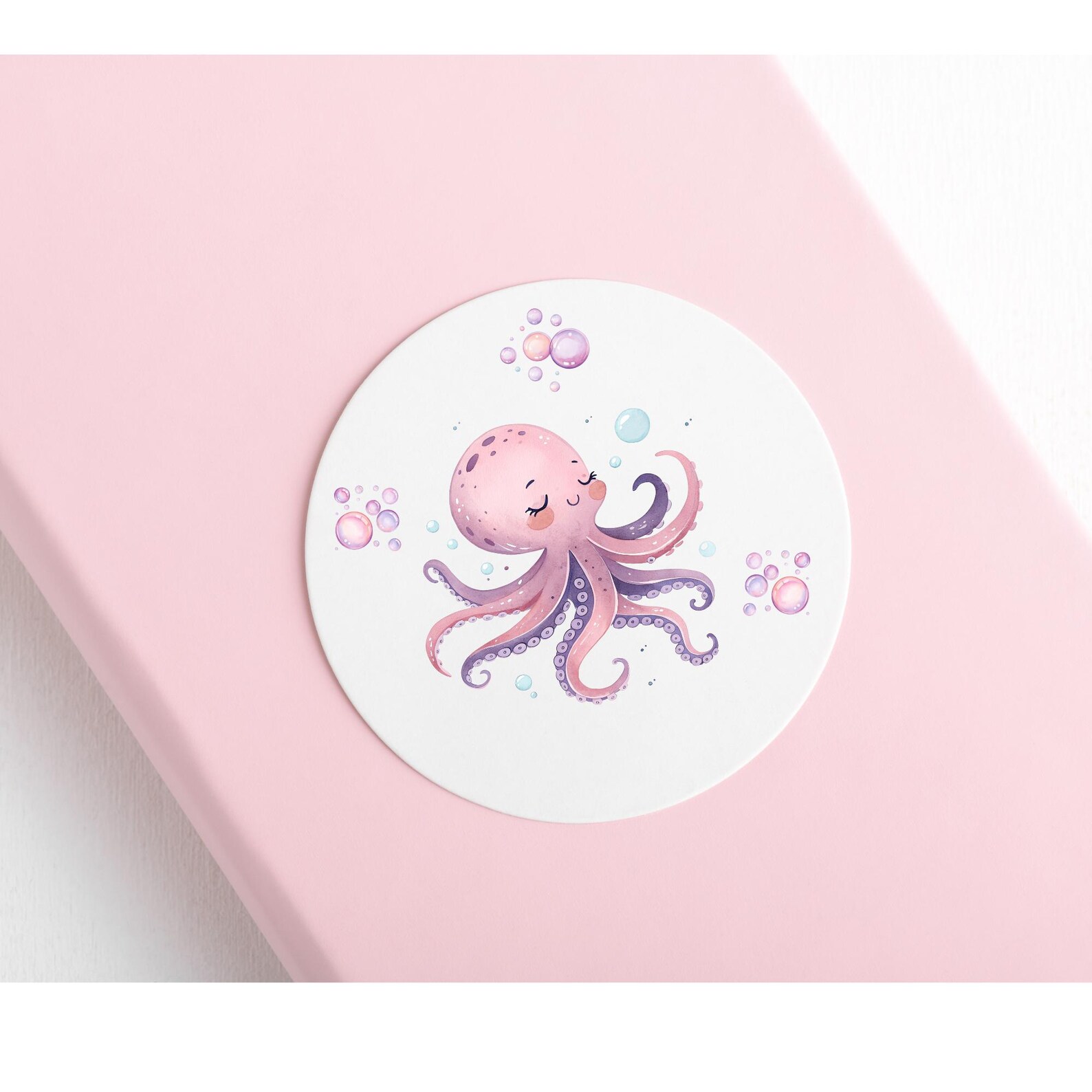 Pink Sea Animals Clipart, Cute Pastel Marine Life, Undersea Watercolor ...