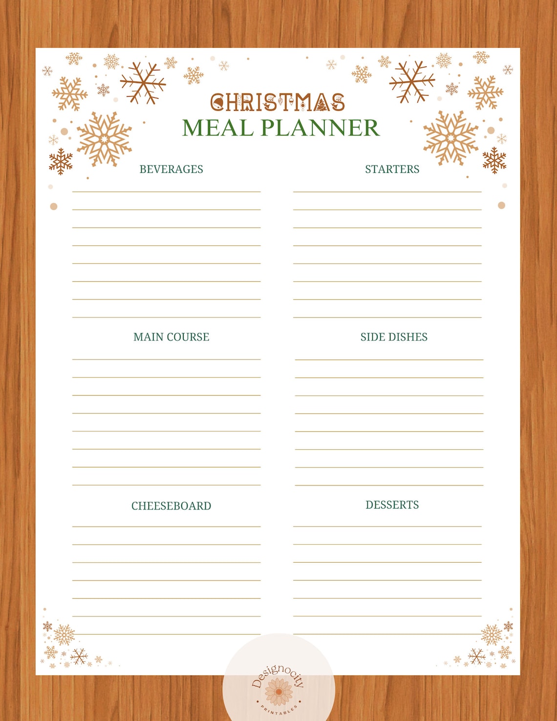 Printable Christmas Dinner Planner & Grocery List | Editable Holiday ...