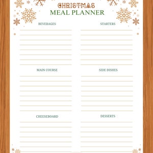 Printable Christmas Dinner Planner & Grocery List | Editable Holiday Meal Organizer - Etsy