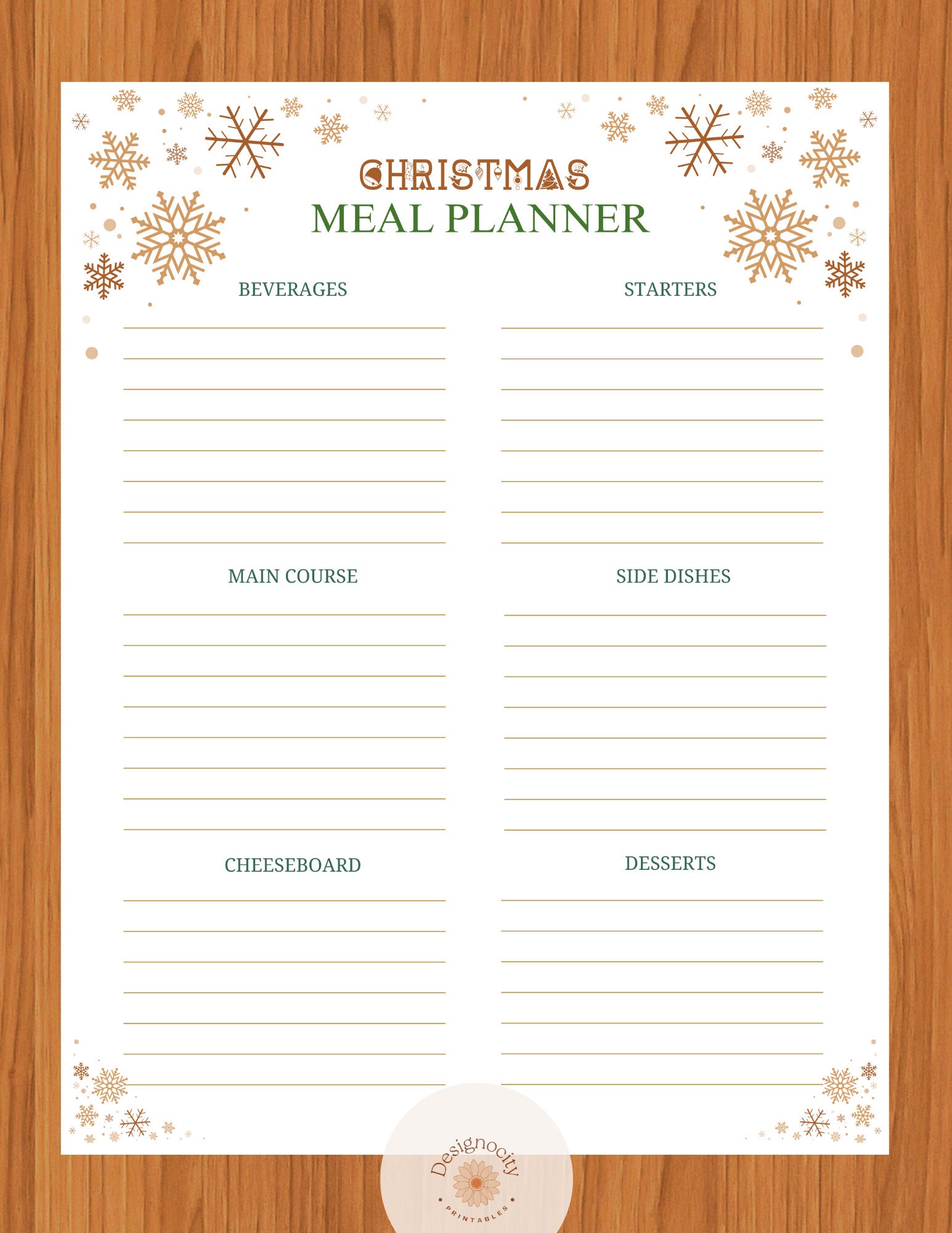 Printable Christmas Dinner Planner & Grocery List | Editable Holiday ...