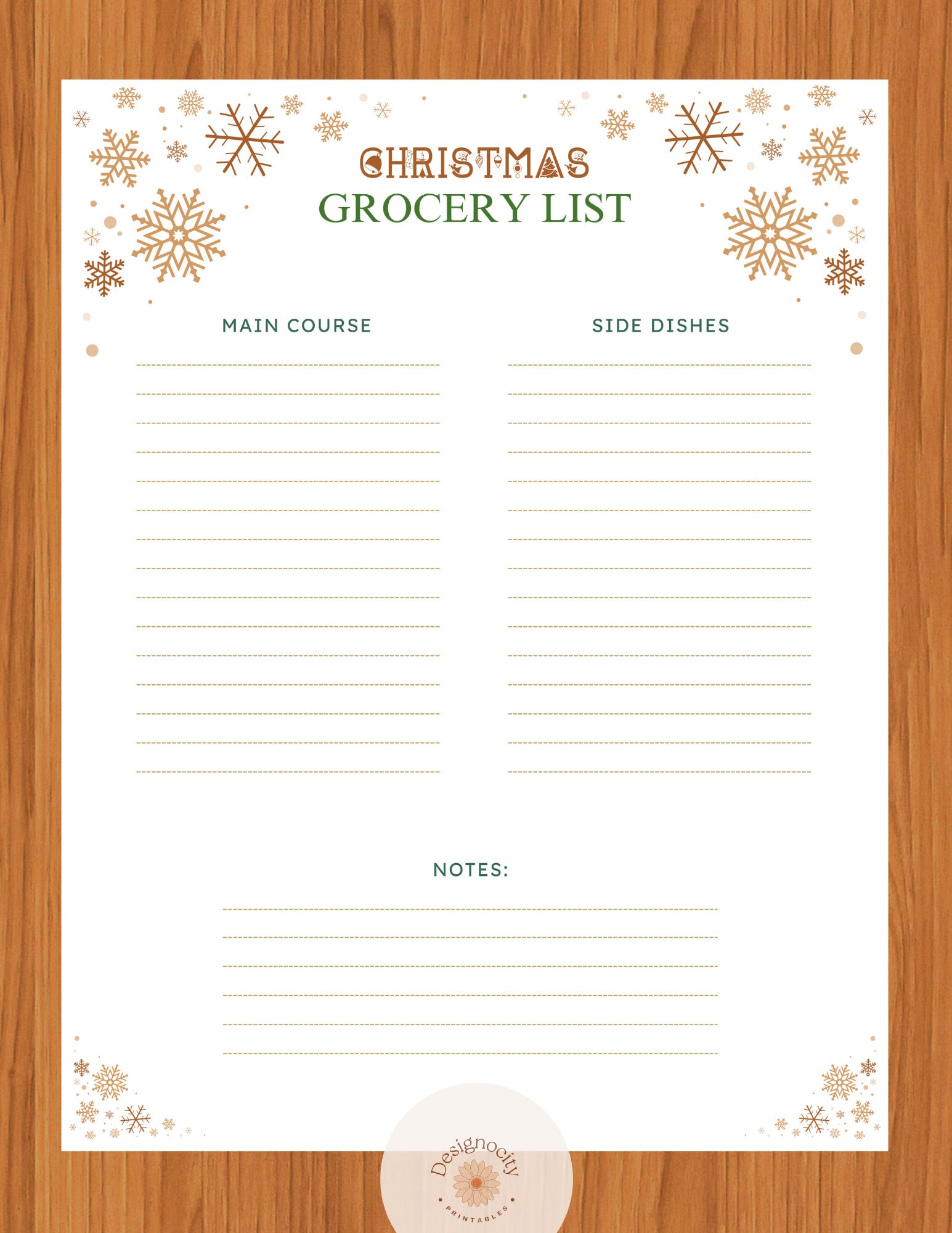 Printable Christmas Dinner Planner & Grocery List | Editable Holiday ...