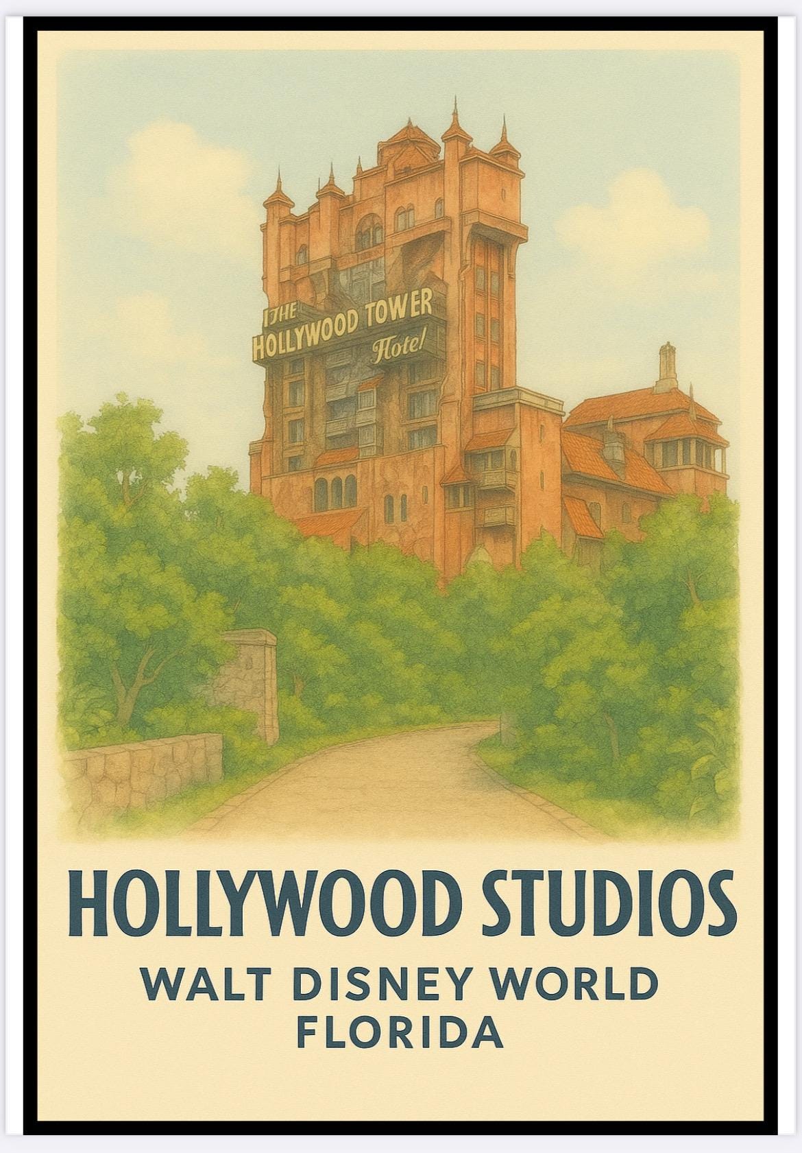 Walt Disney World Poster Hollywood Studios Park Wall Poster PDF ...