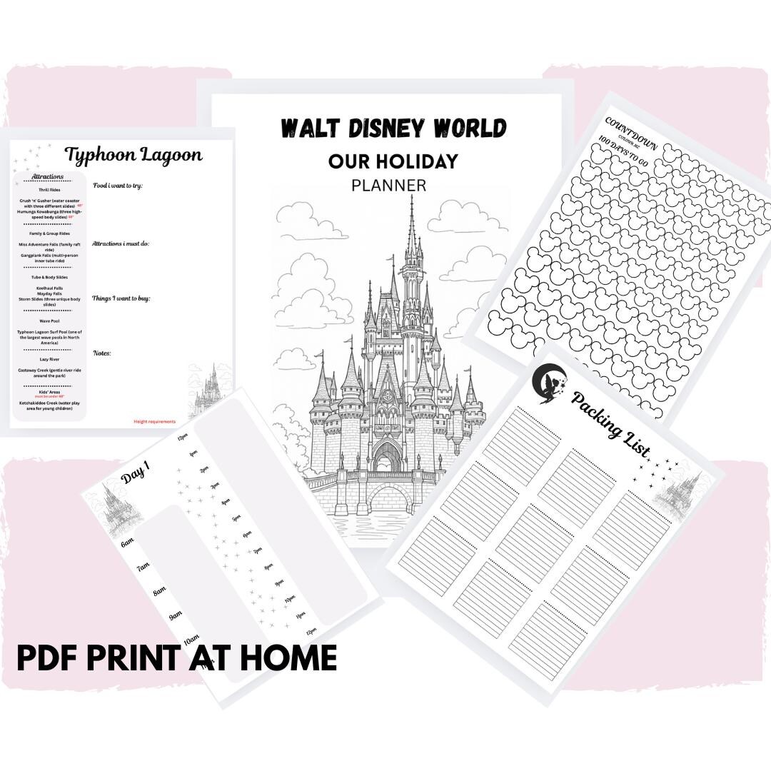 Walt Disney World Planner - A4 Disney Park Planner WDW Trip Planning ...