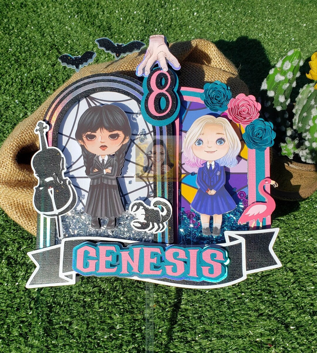 Wednesday Cake Topper, Wednesday Birthday Party, Wednesday Addams ...