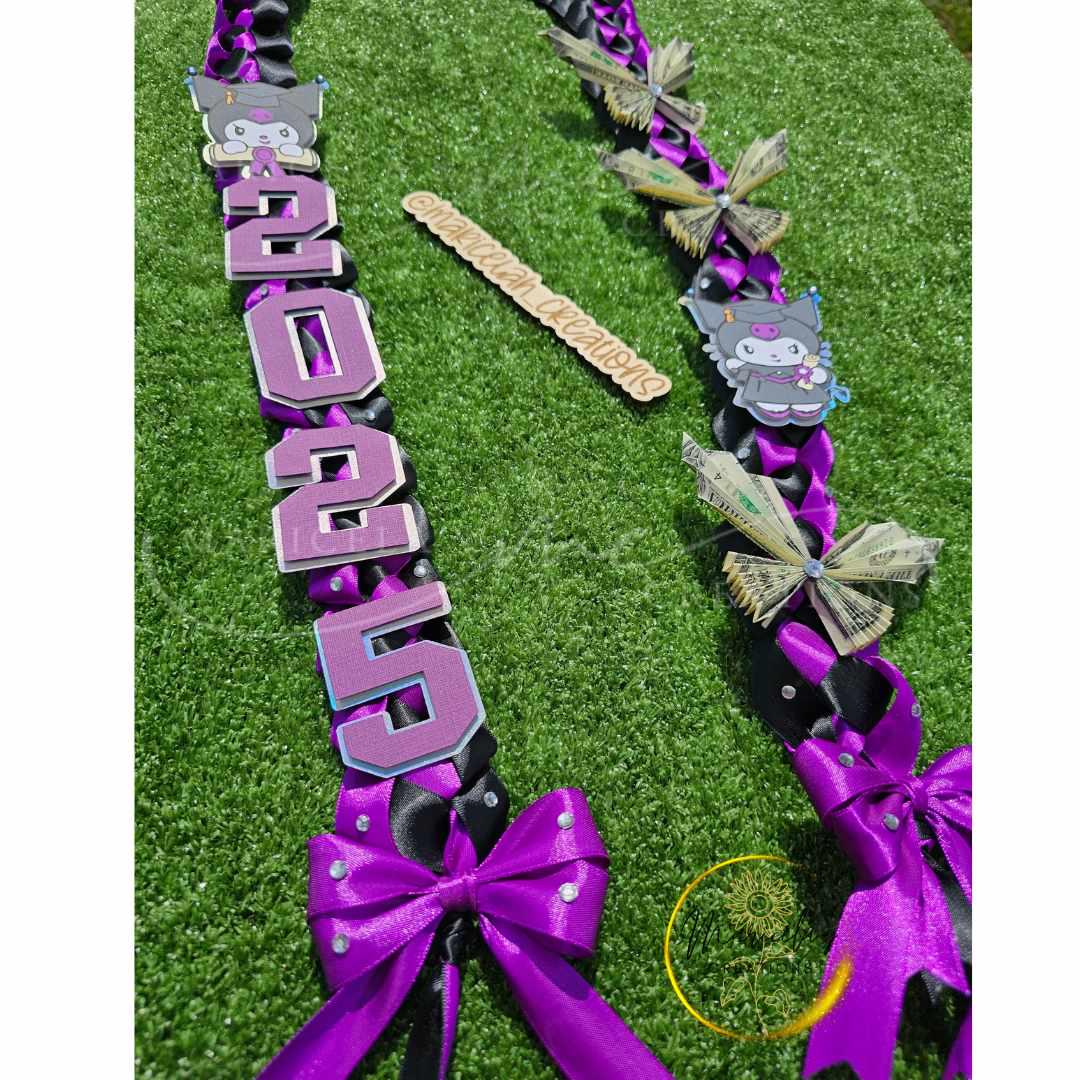 Kuromi Graduation Lei, Hello Kitty Lei, Purple Kuromi Ley, Class of ...