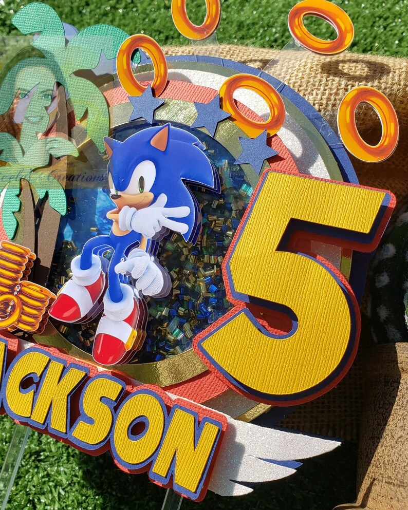 Sonic Cake Topper Inspired Sonic the Hedgehog Cake Topper - Etsy