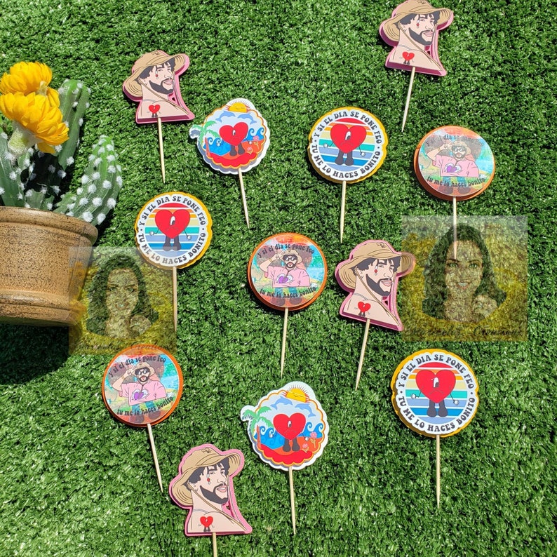 Bad Bunny Cupcake Toppers, Benito Toppers, Un Verano Sin Ti Cupcake ...