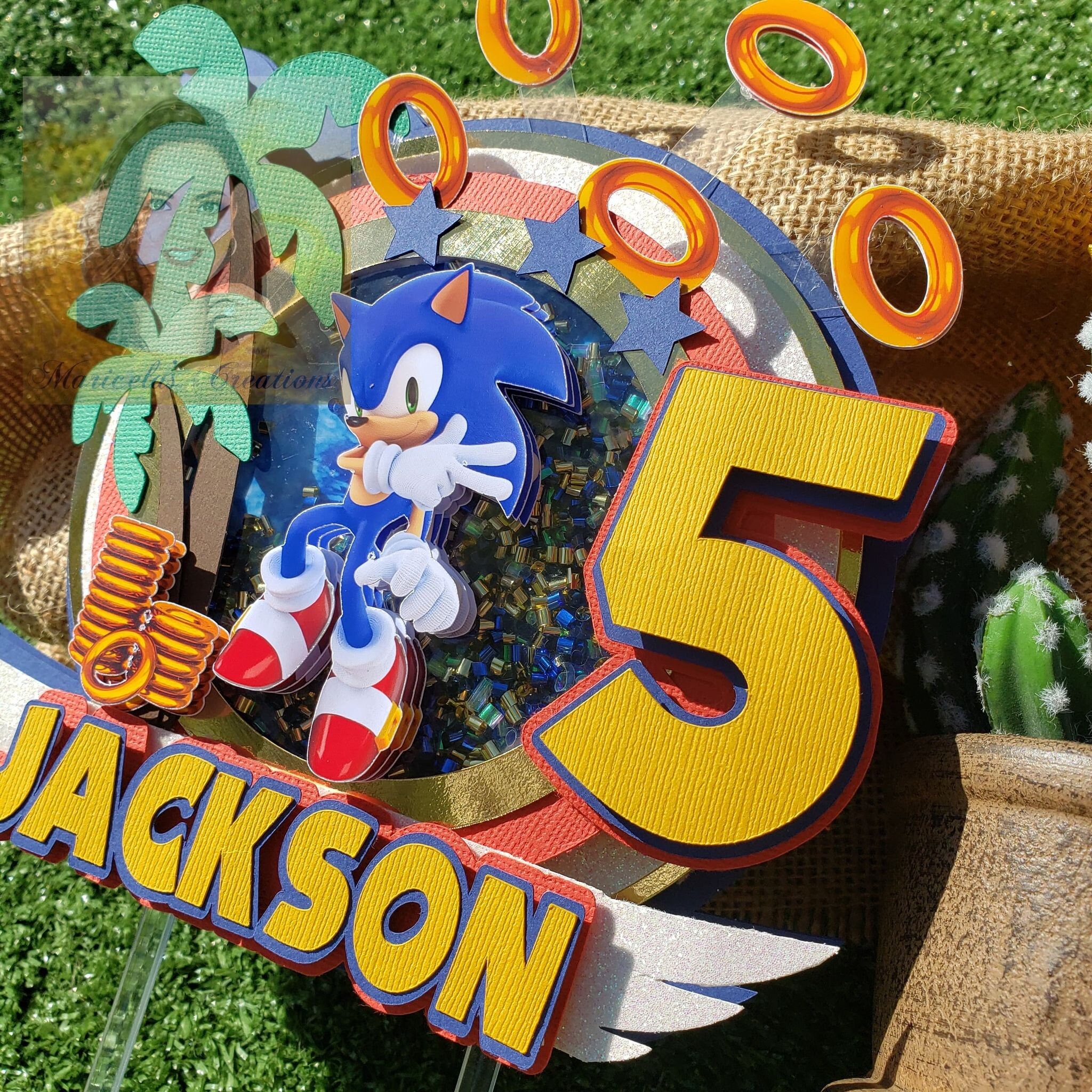 Sonic Cake Topper, Inspired Sonic the Hedgehog Cake Topper, Sonic ...