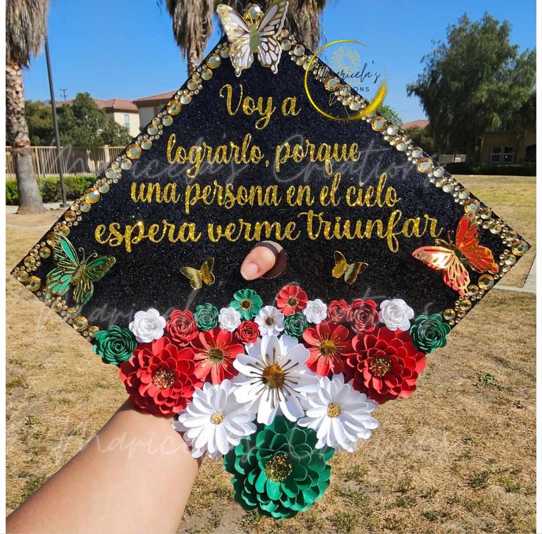 Graduation Flower Cap, Mexican Graduation Cap, Class of 2025, Latina ...