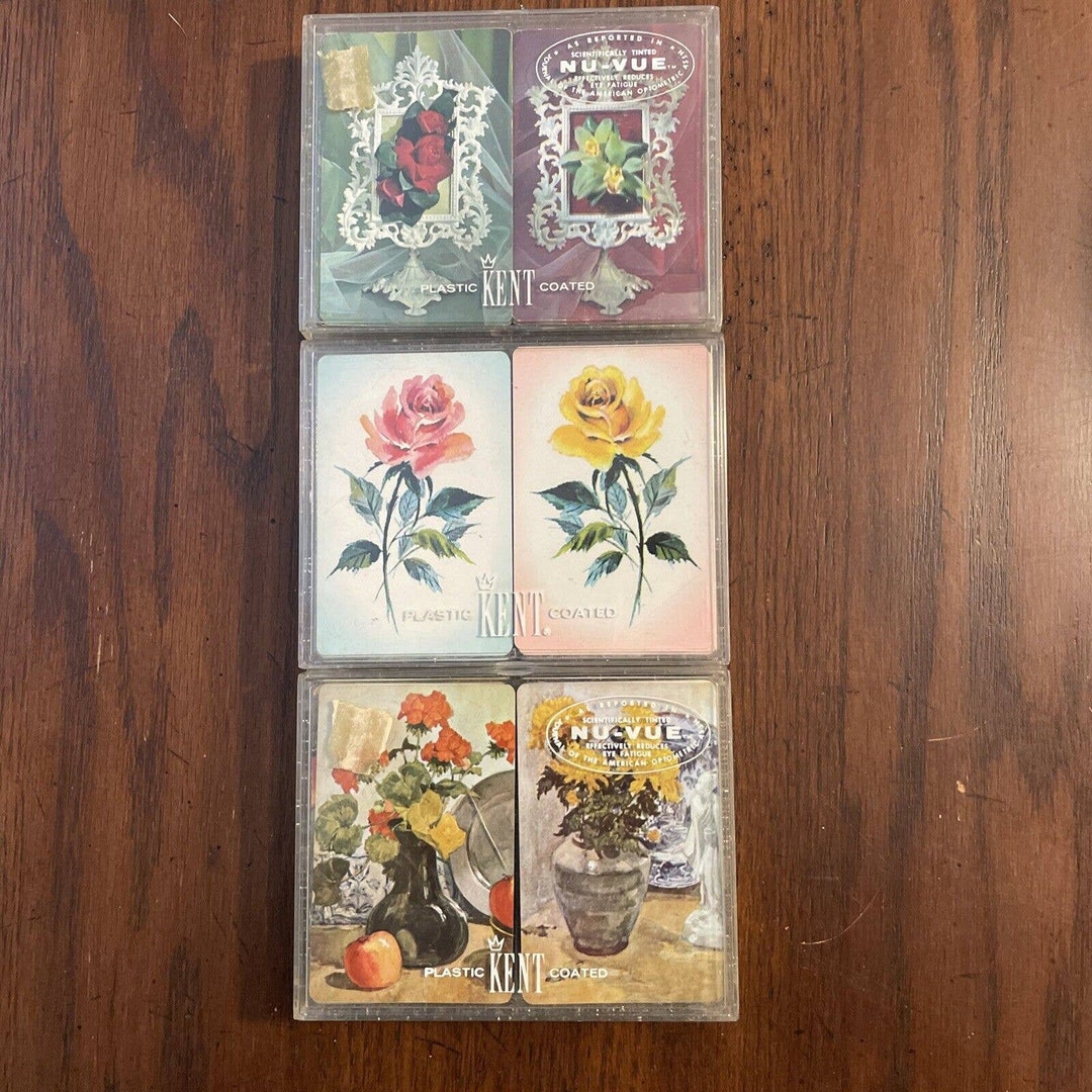 Kent Plastic Coated Playing Cards, Double Deck Cards, Set of 3 Pairs ...