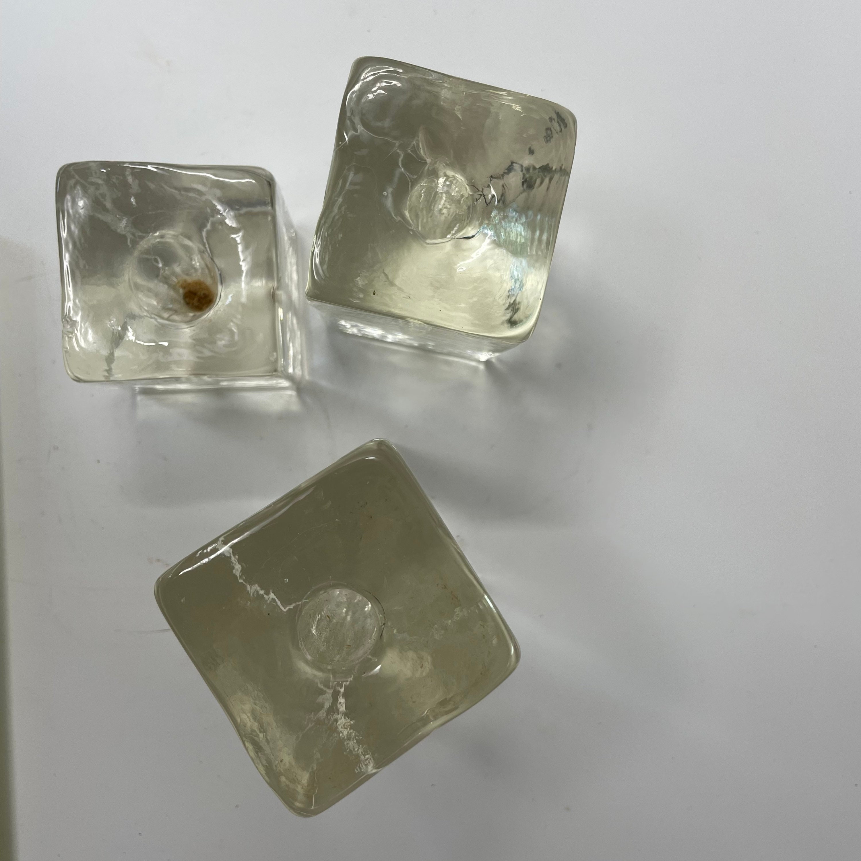 Trio of Ice Block Bud Vases Glass Bud Vase Set Art Glass | Etsy