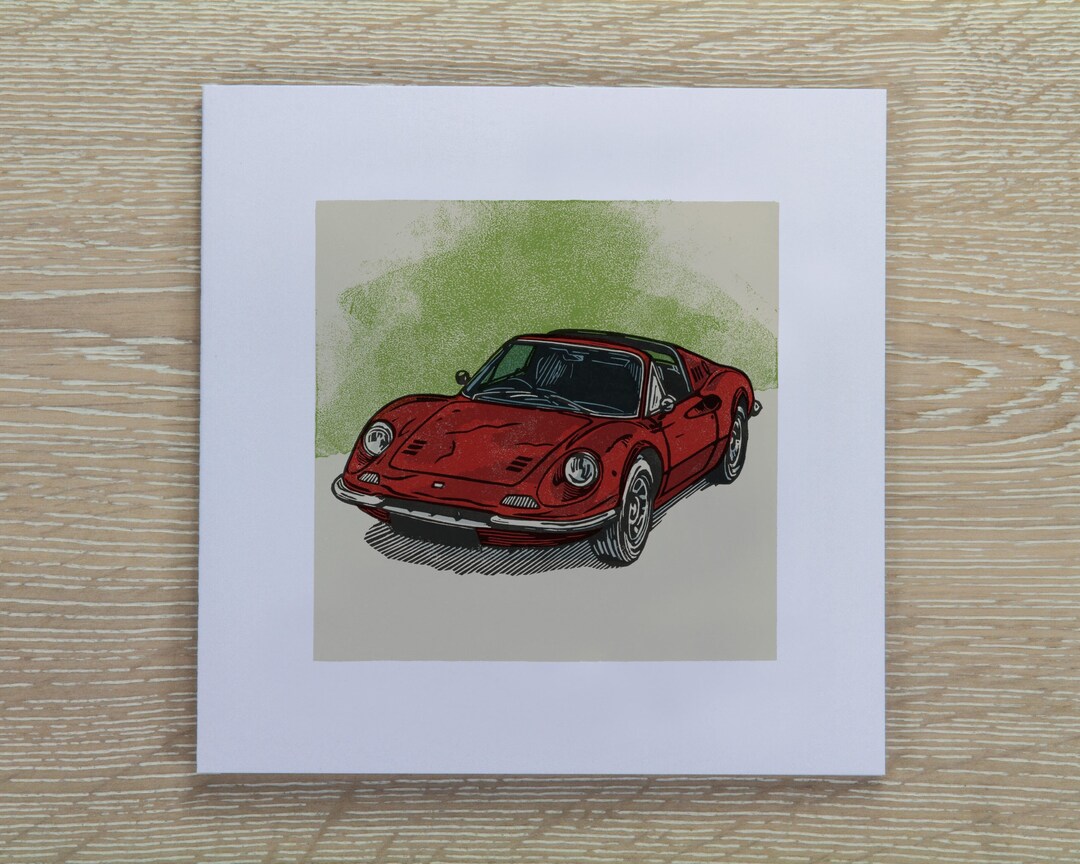 Ferrari Dino Classic Car Greetings Card - Etsy