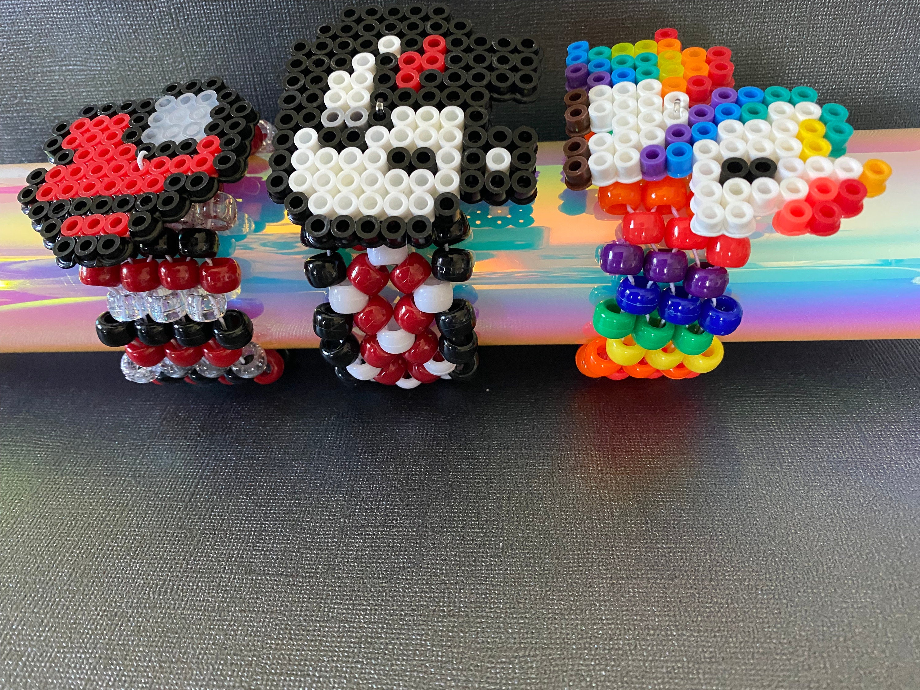 Multi Stitch Kandi Cuff With Perler Add-on - Etsy