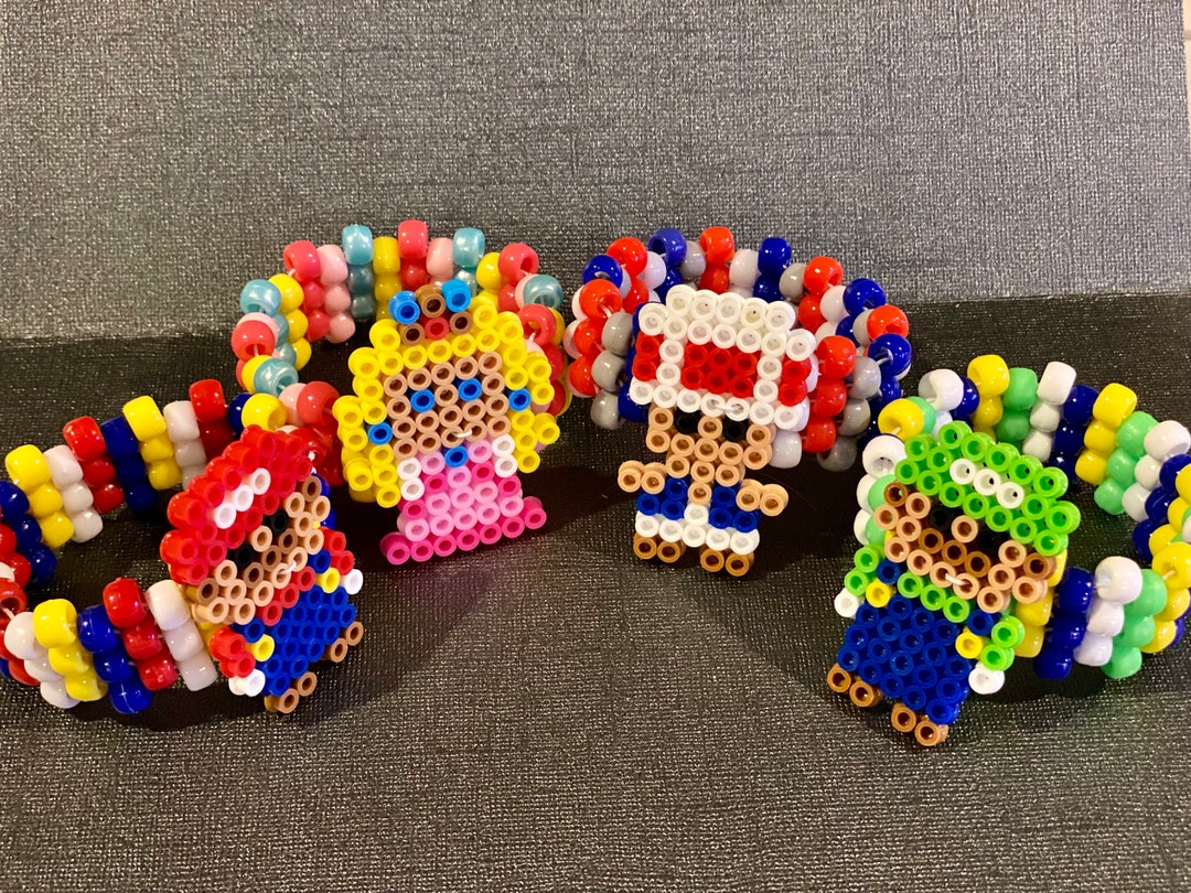 Multi Stitch Kandi Cuff With Perler Add-on - Etsy