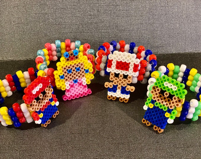 Multi Stitch Kandi Cuff With Perler Add-on - Etsy