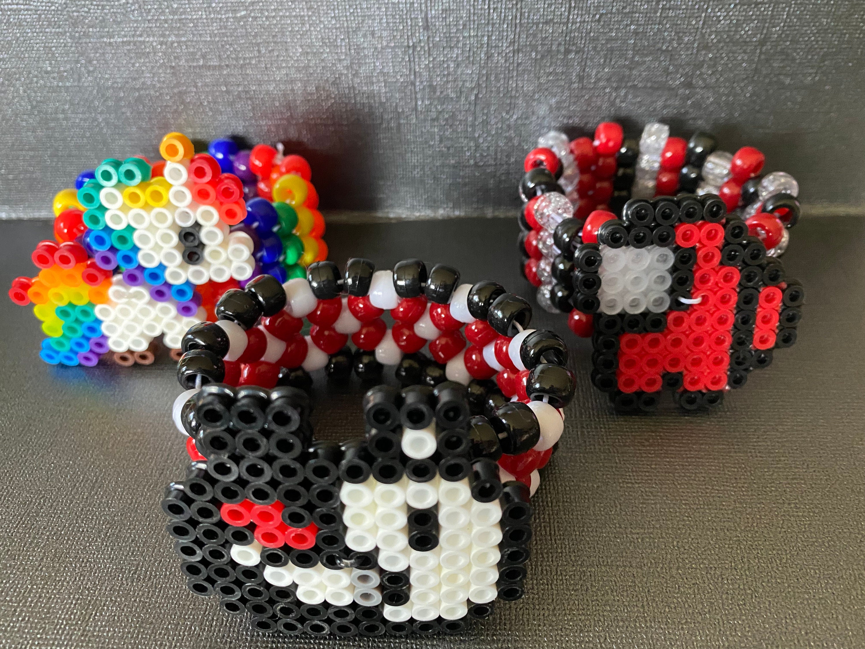 Multi Stitch Kandi Cuff With Perler Add-on - Etsy