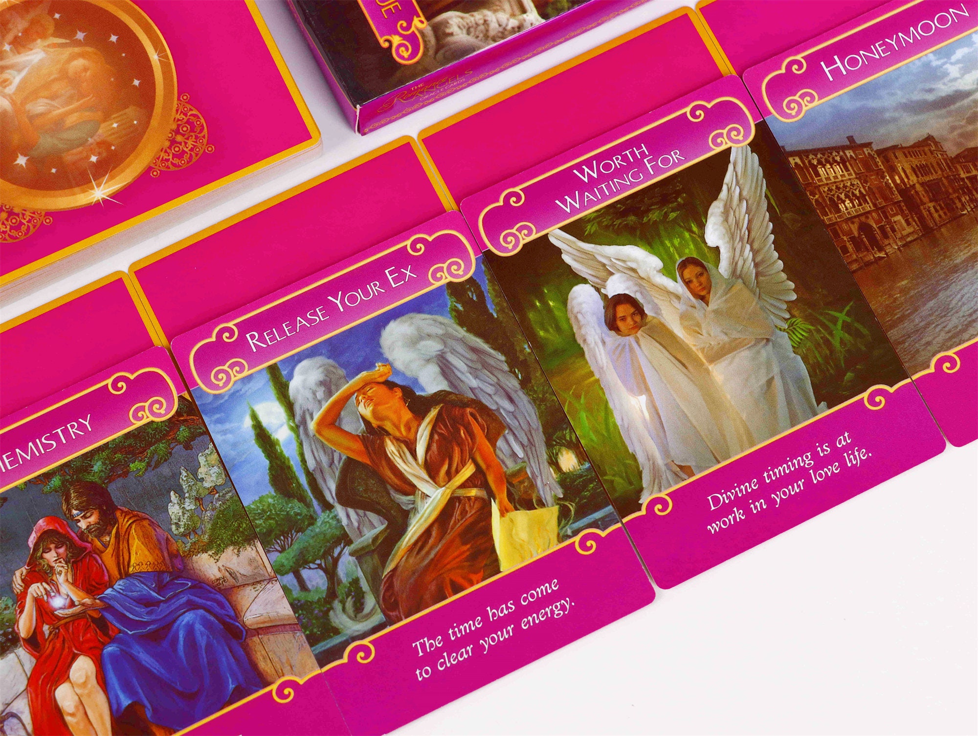Pink Romance Angels oracle cards deck with guidebook for | Etsy