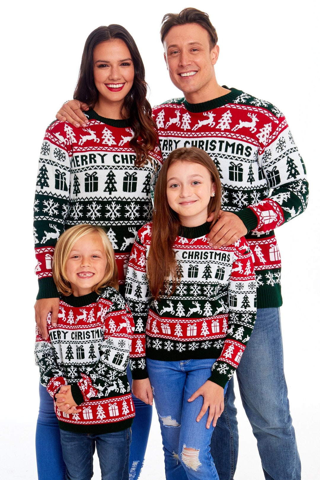 Christmas Jumper Family Matching Fairisle Vintage Merry Xmas Unisex ...