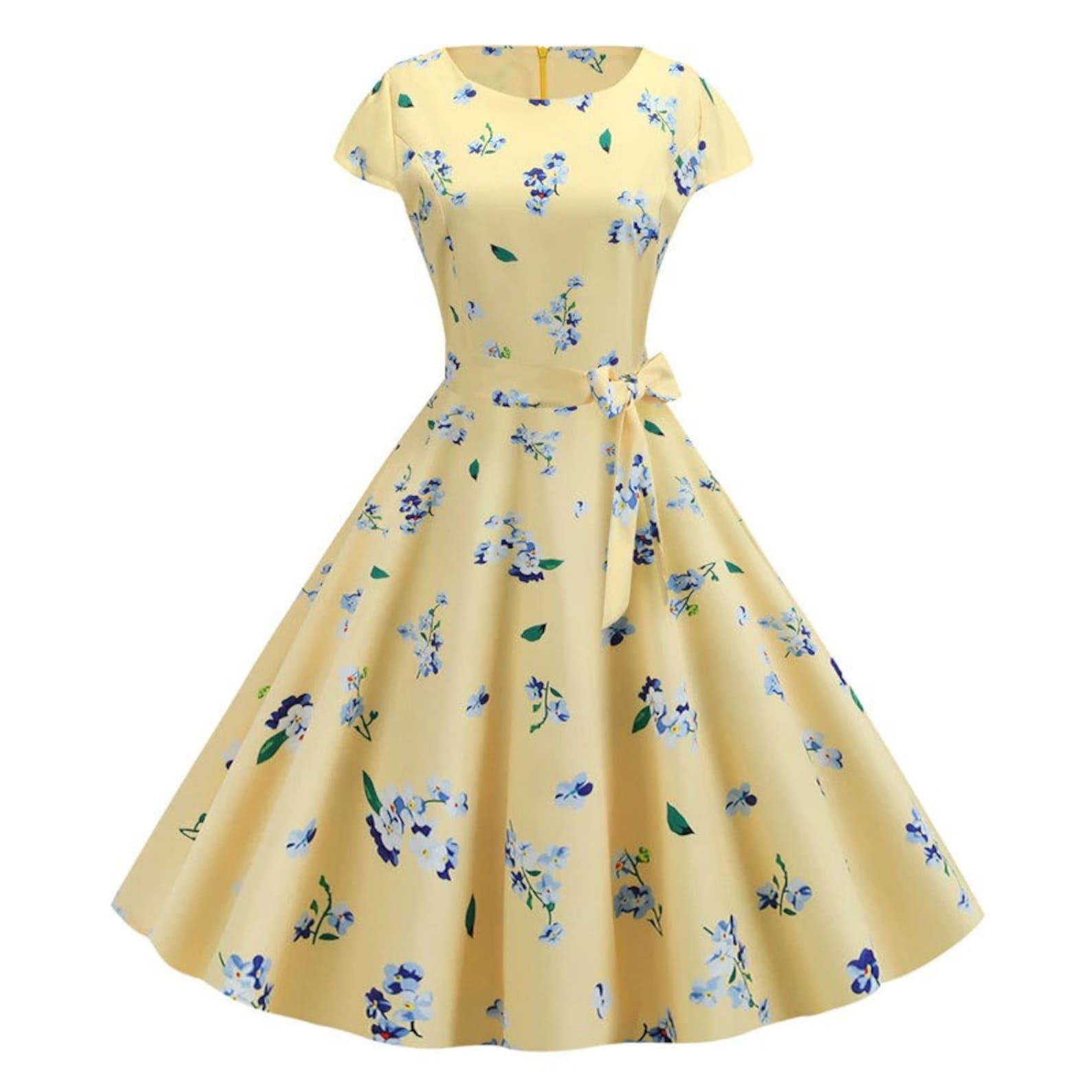 Retro Floral Summer Dress Women Vintage Pin up 50s 60s Party - Etsy