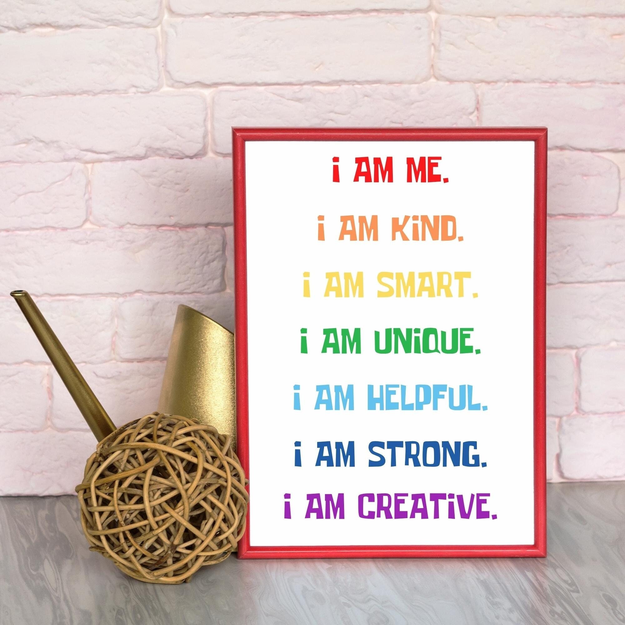 Positive Affirmations for Kids Wall Art, Classroom Art, Motivational ...