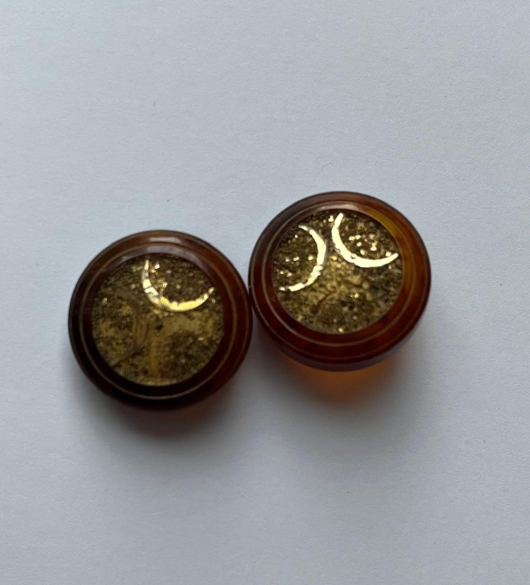 Bakelite Two Identical Glitter Buttons With Crescent Moon Design - Etsy