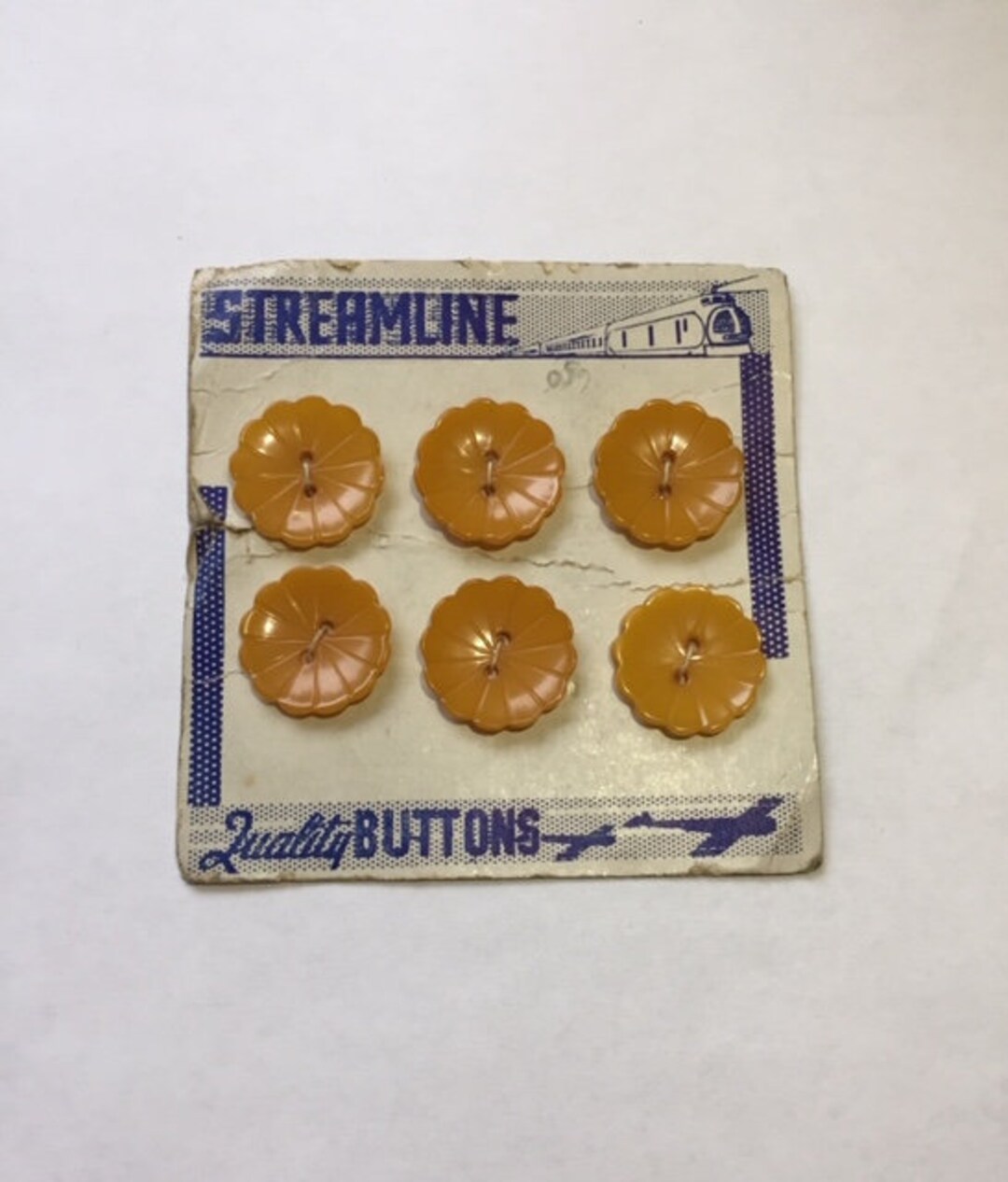Set of Six Carded Butterscotch Bakelite Buttons Vintage - Etsy