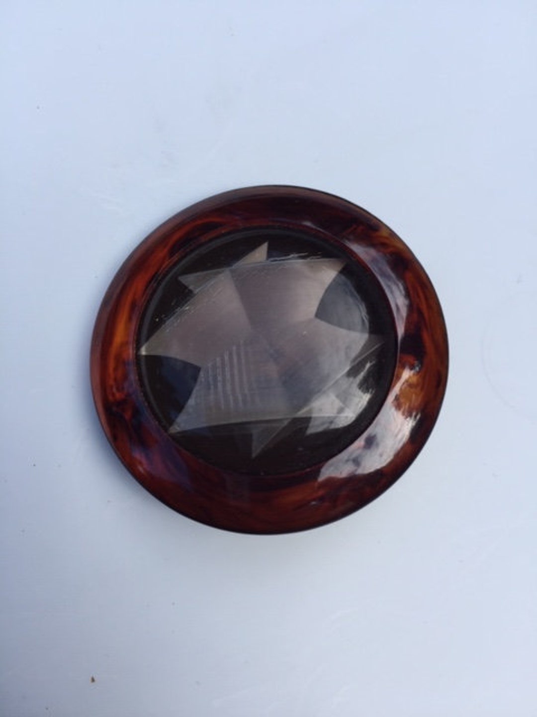 Vintage Tortoise Shell Bakelite Button With Lucite Insert - Etsy