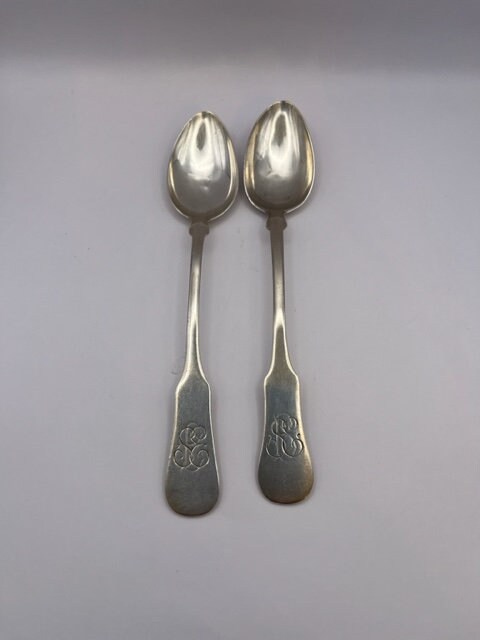 Antique Silver Spoon Marked 900 Possible Coin Silver Fiddle Head ...