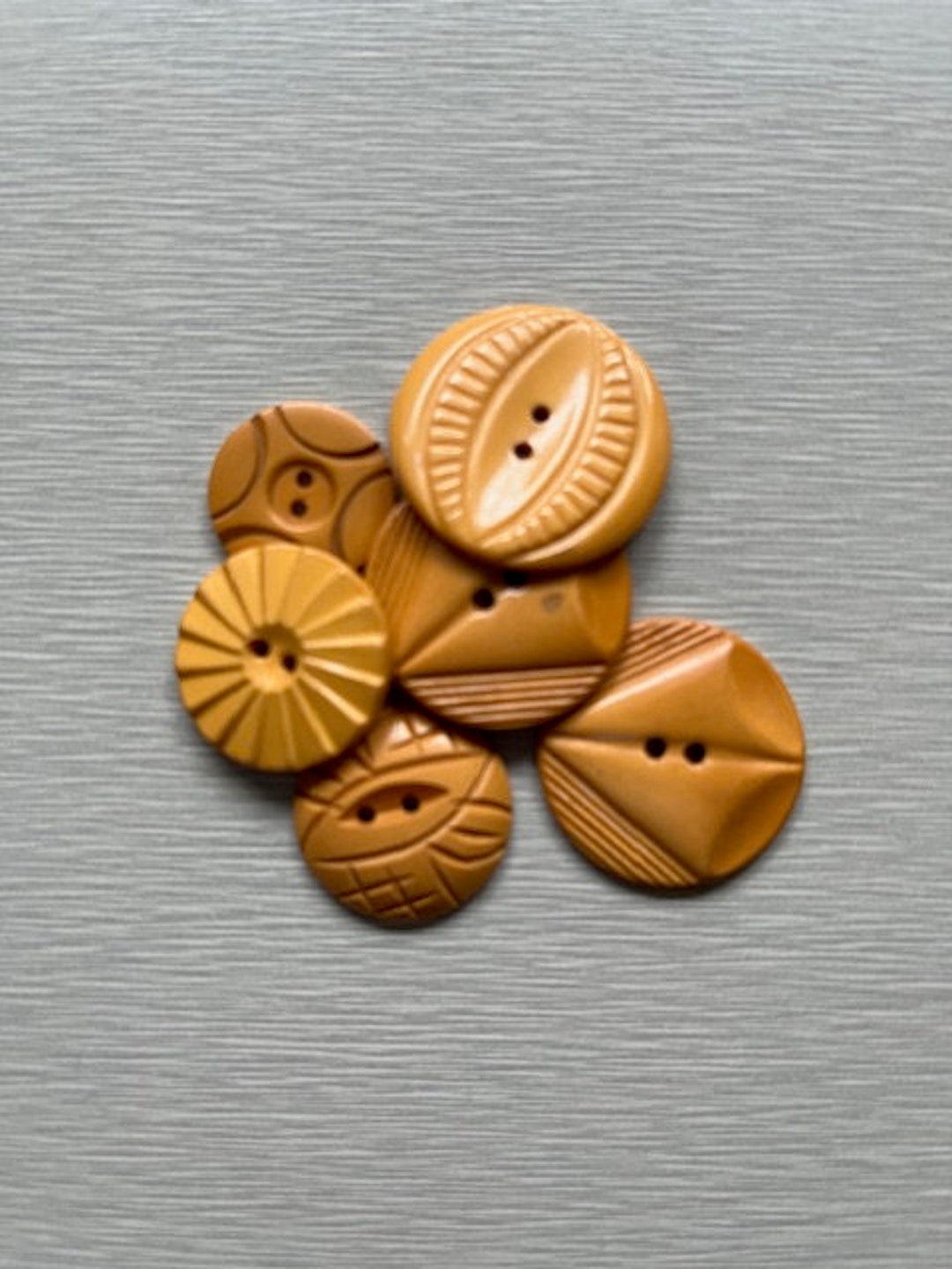 Bakelite Vintage Butterscotch Sew Through Set of Seven - Etsy