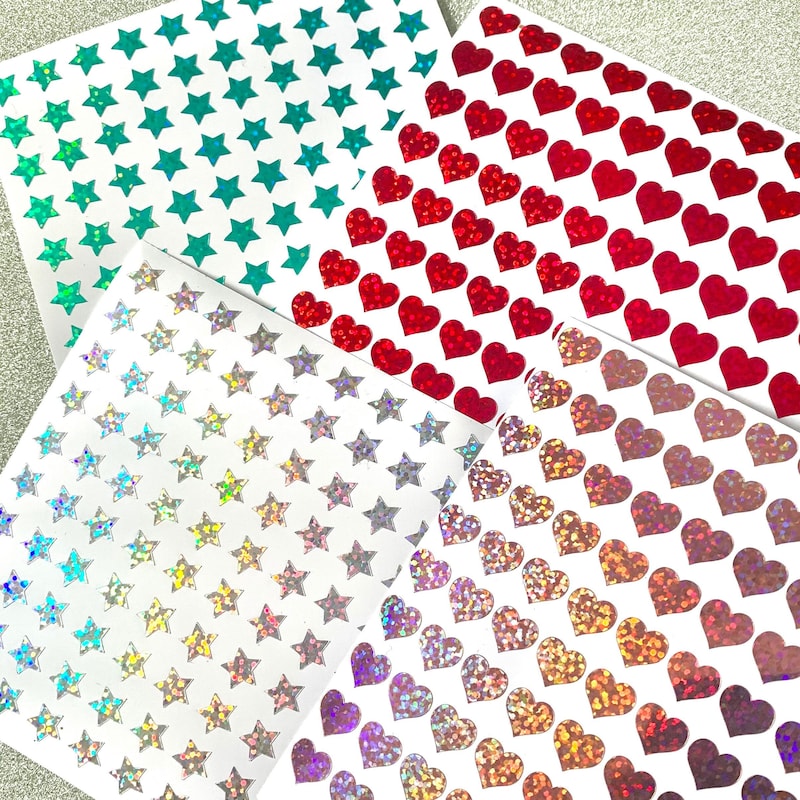 Hearts Stars Stickers - Etsy UK