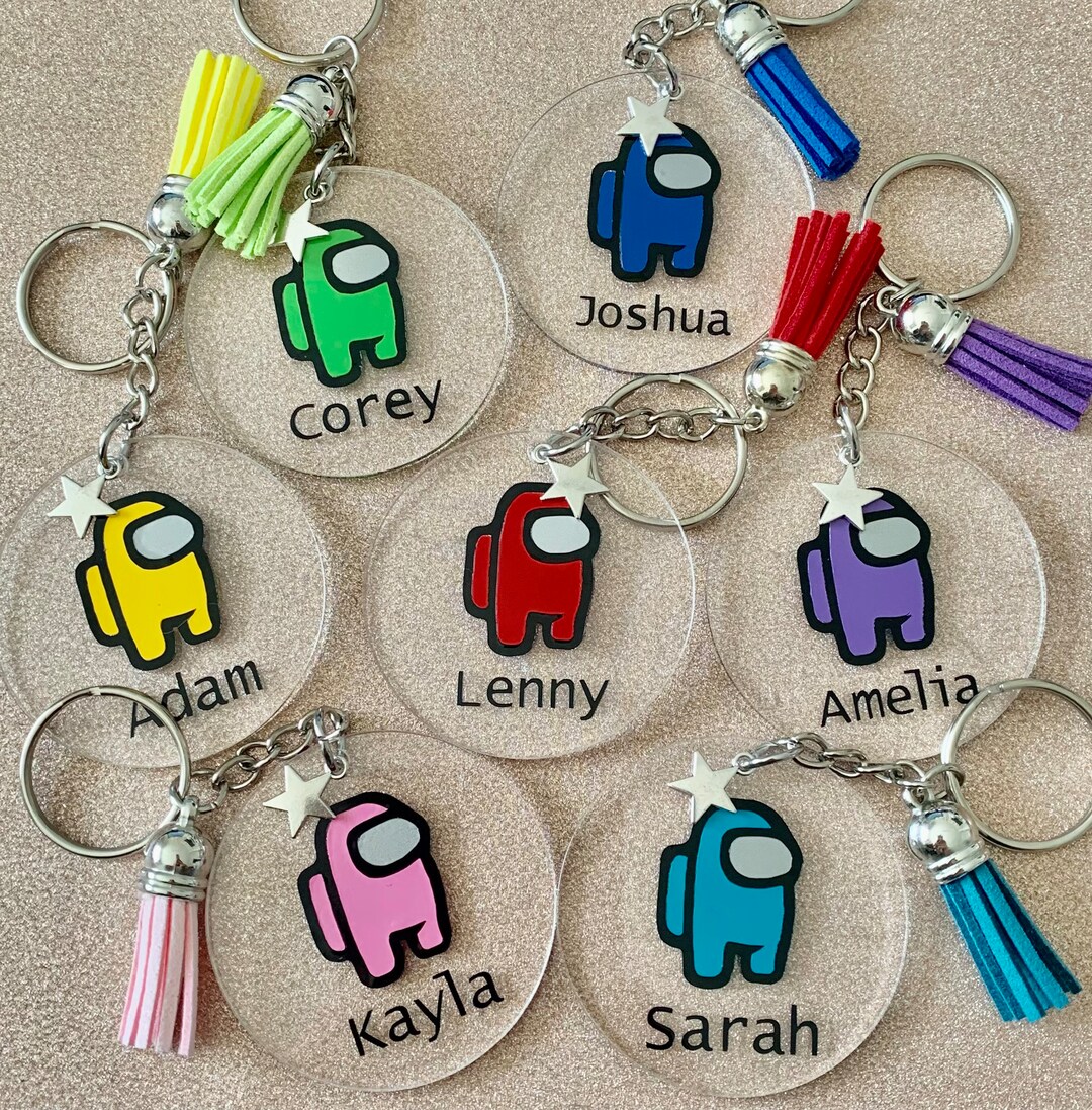 Personalised Among Us Keyring Any Name Any Colour Novelty - Etsy