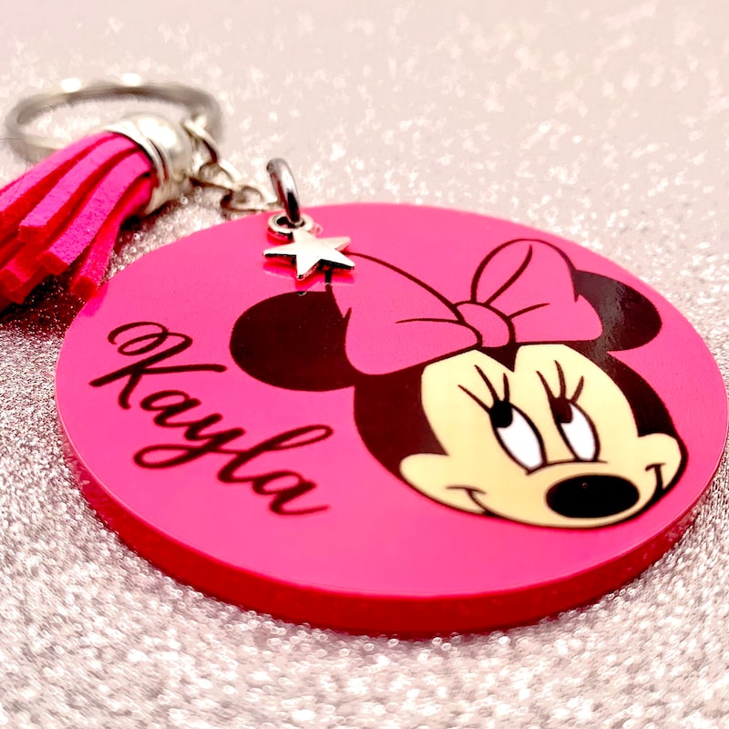 Minnie Mouse Keychain - Etsy