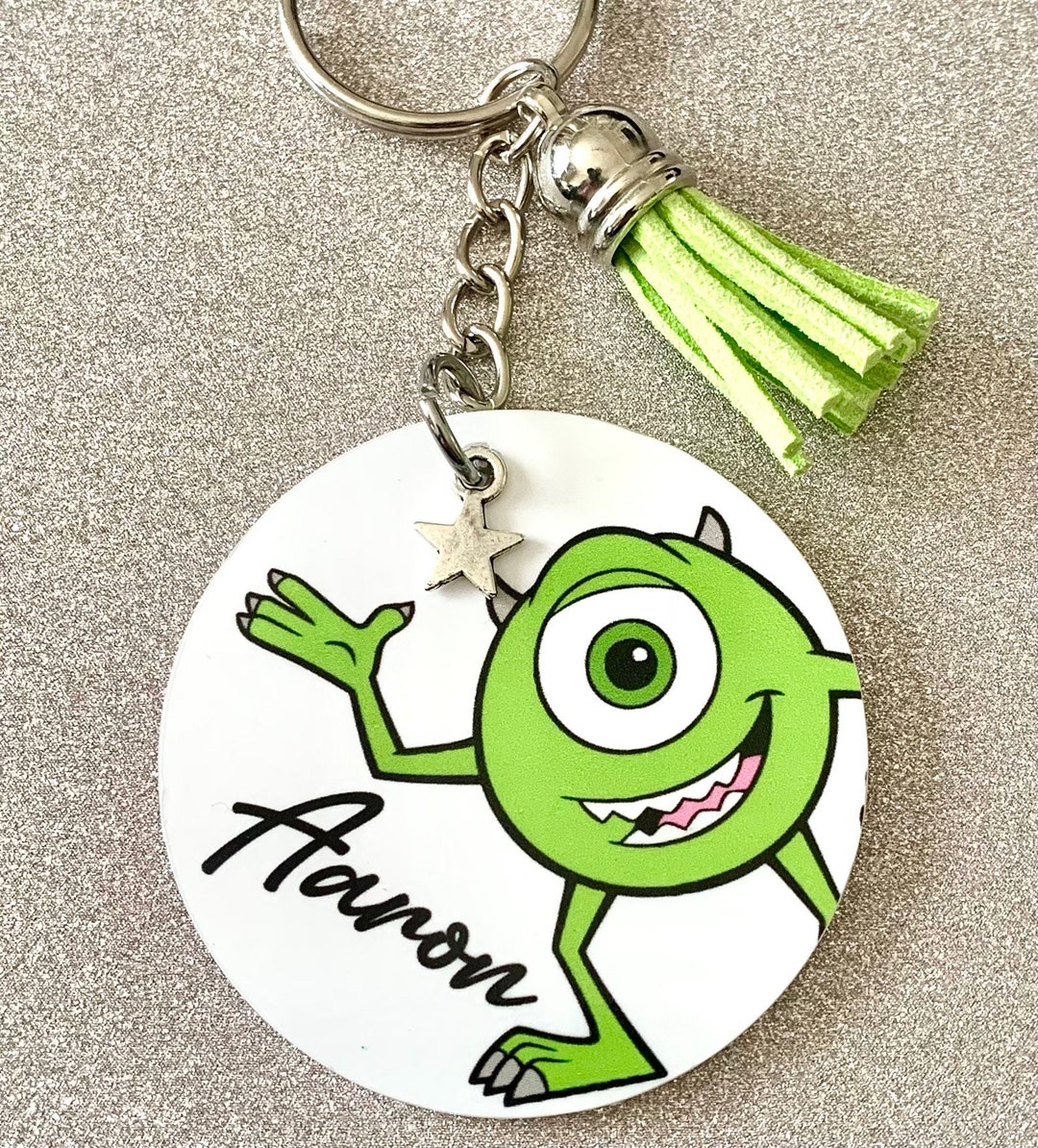 Monsters Inc. Mike! Disney Inspired Personalised Keyring. Handmade ...