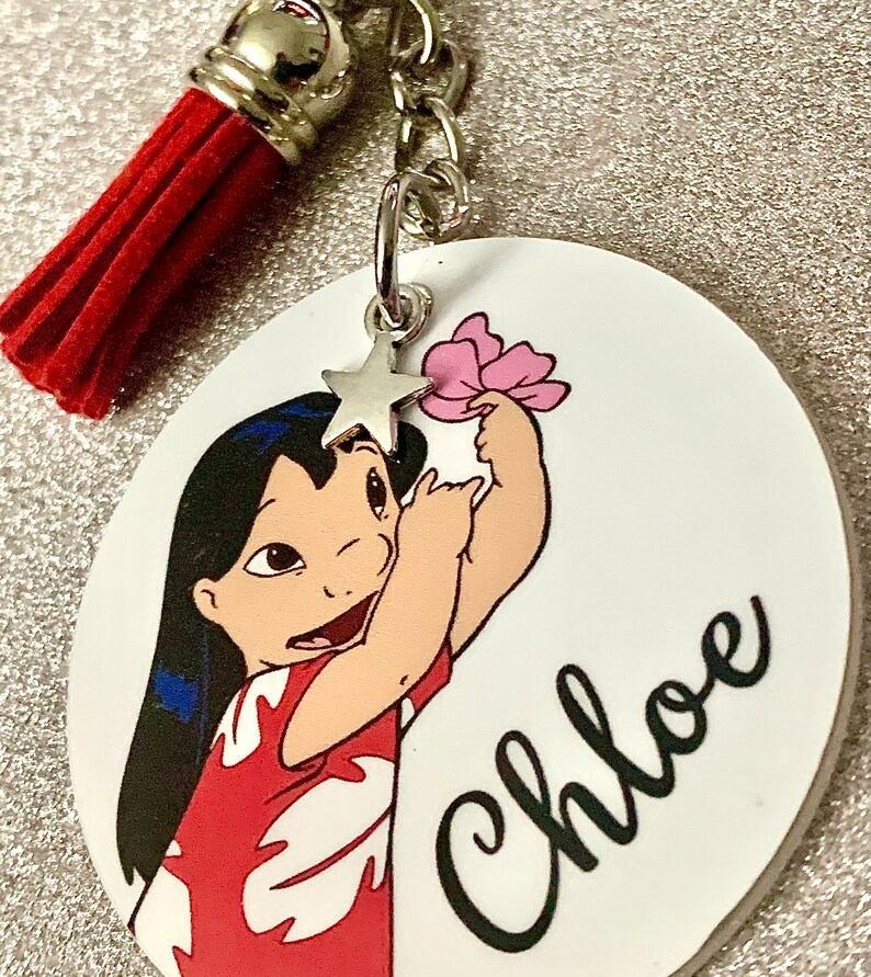 Lilo! Lilo and Stitch Disney Inspired Personalised Keyring. Handmade ...