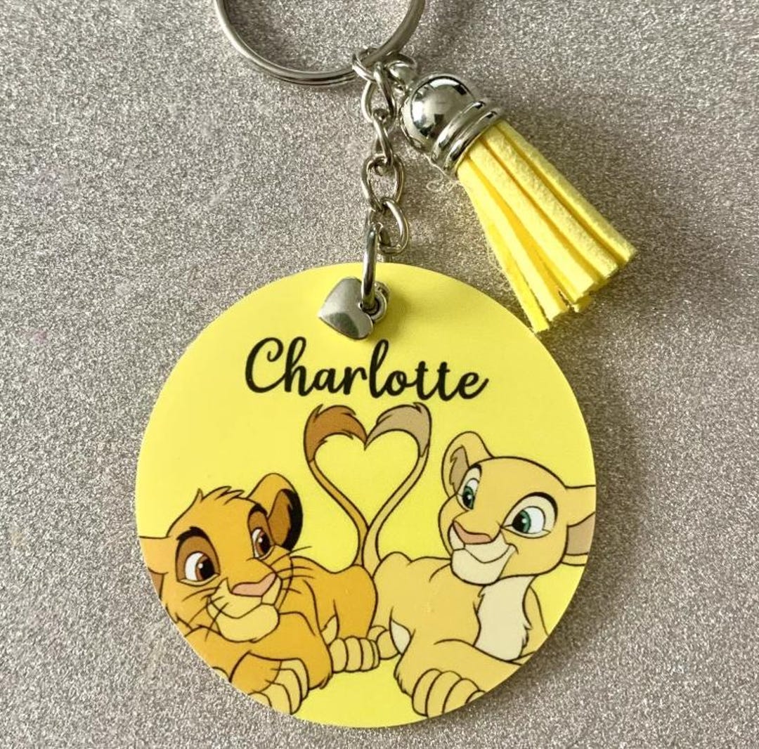 Simba and Nala, Lion King! Disney Inspired Personalised Keyring ...
