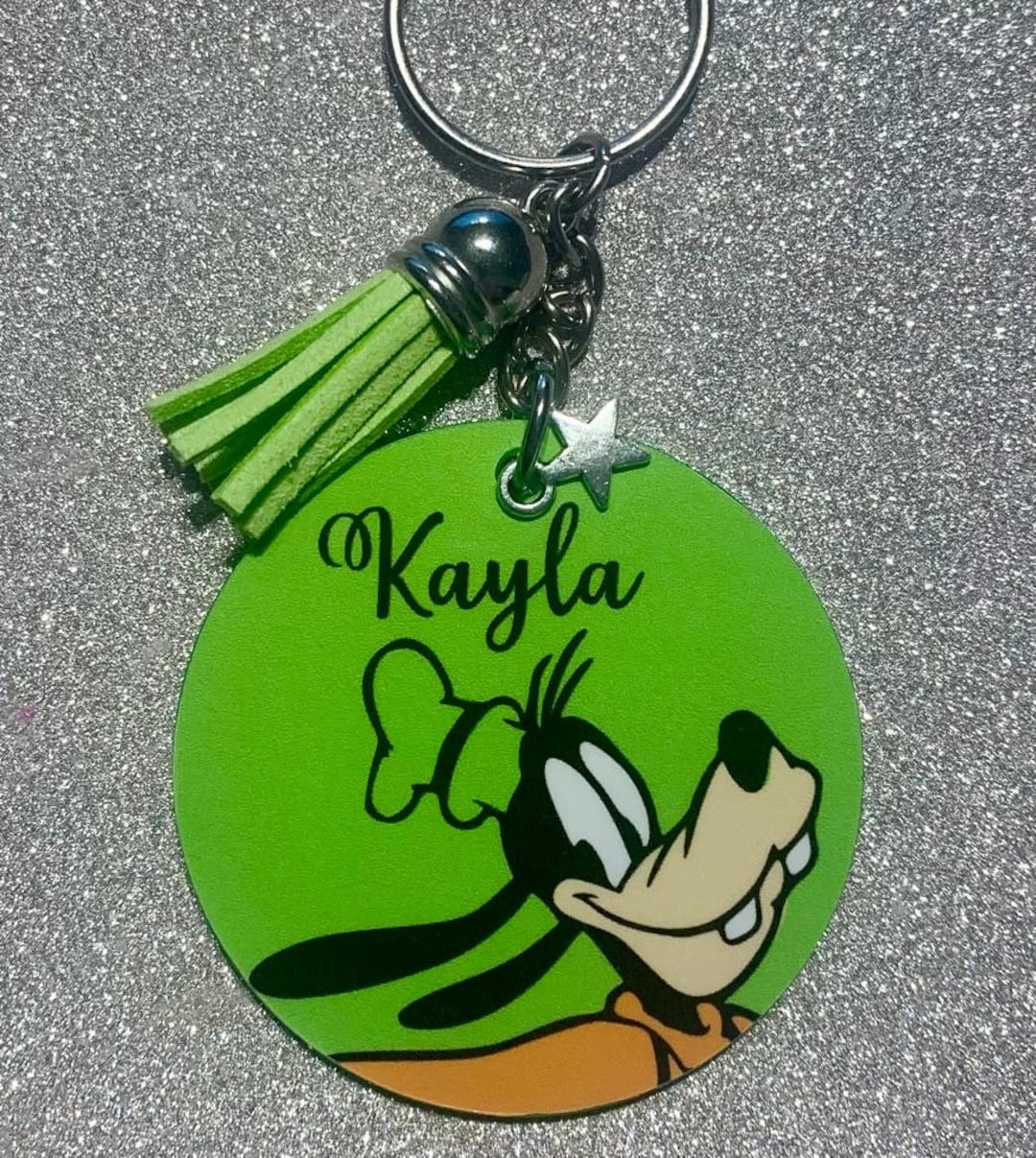 Mickey Mouse, Goofy! Disney Inspired Personalised Keyring. Handmade ...