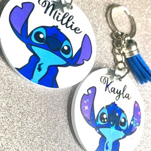 Stitch, Lilo and Stitch Disney Inspired Personalised Keyring. Handmade ...