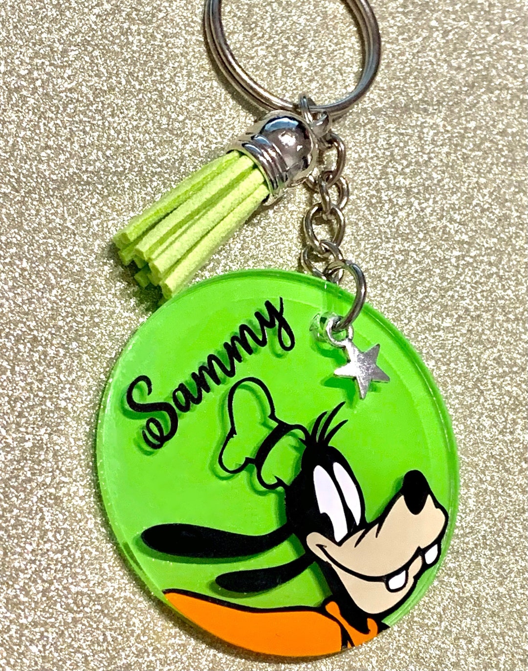 Mickey Mouse Goofy Disney Inspired Personalised Keyring. - Etsy