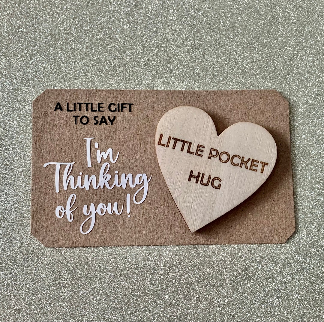 Little Pocket Hug – Handmade Thinking of You Gift Card and Wooden Heart ...