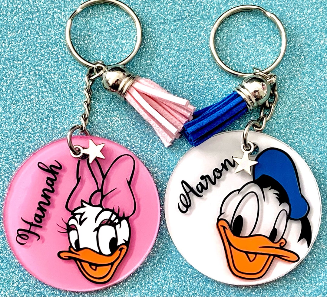 Donald Duck/daisy Duck! Disney Inspired Personalised Keyring. Handmade ...